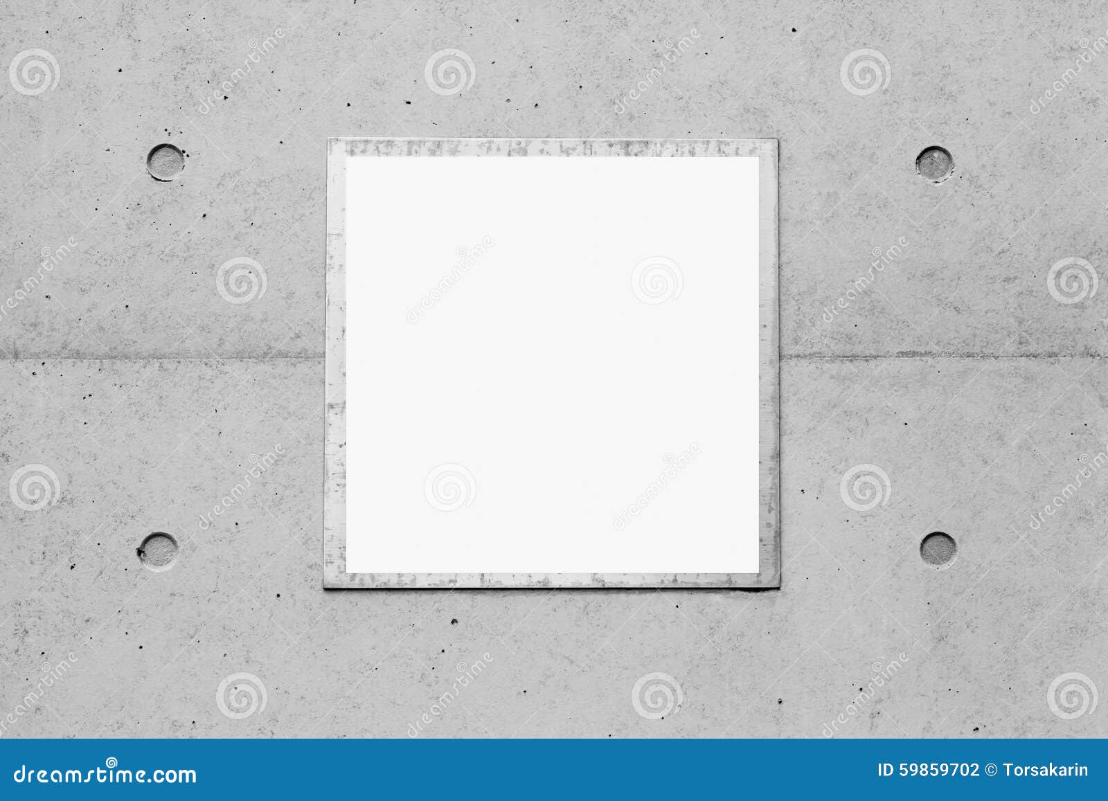 Blank Metal Name Plate on Concrete Wall Stock Photo - Image of ...