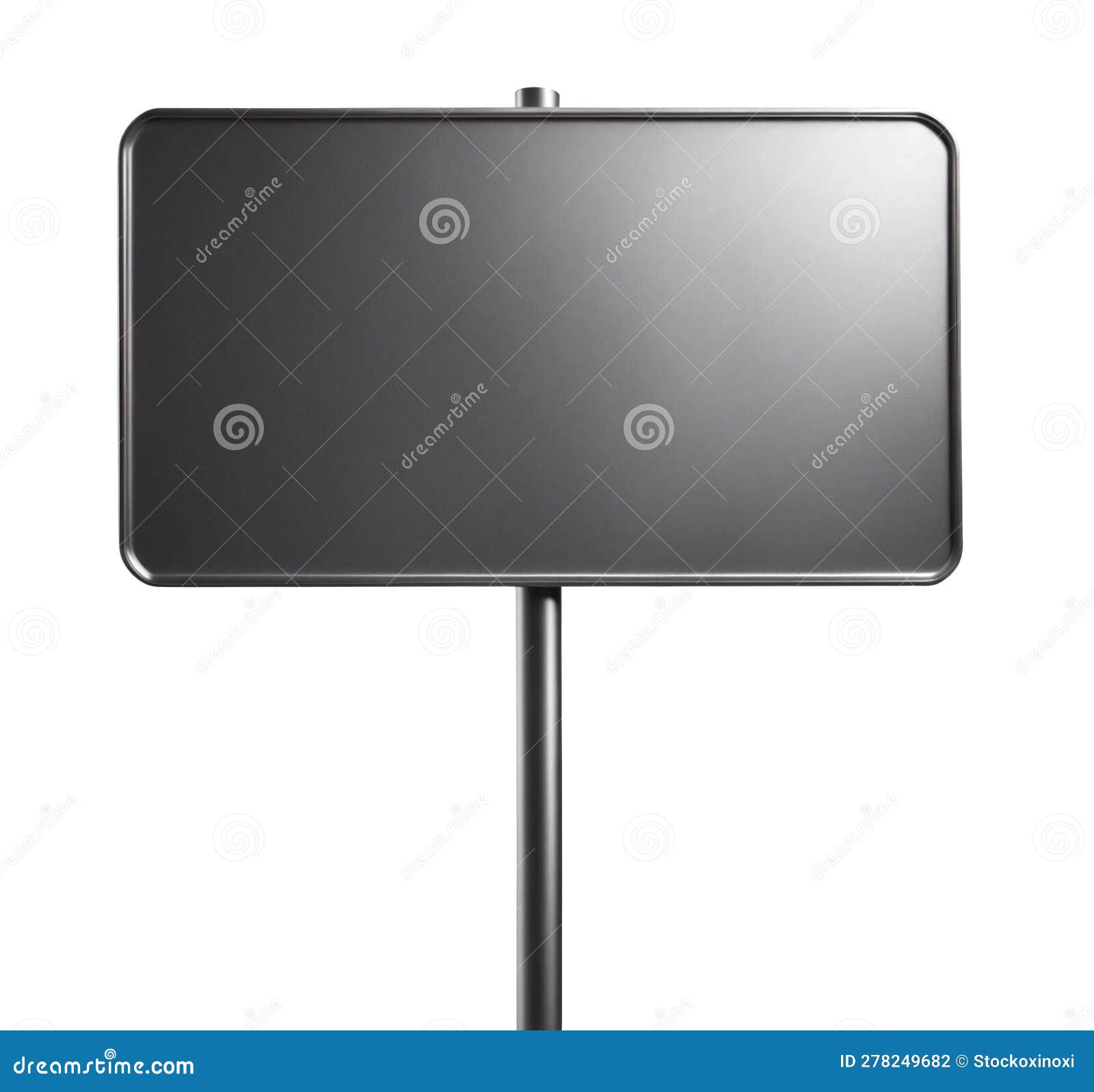 Blank Metal Sign Board Isolated on White Background Stock Illustration ...