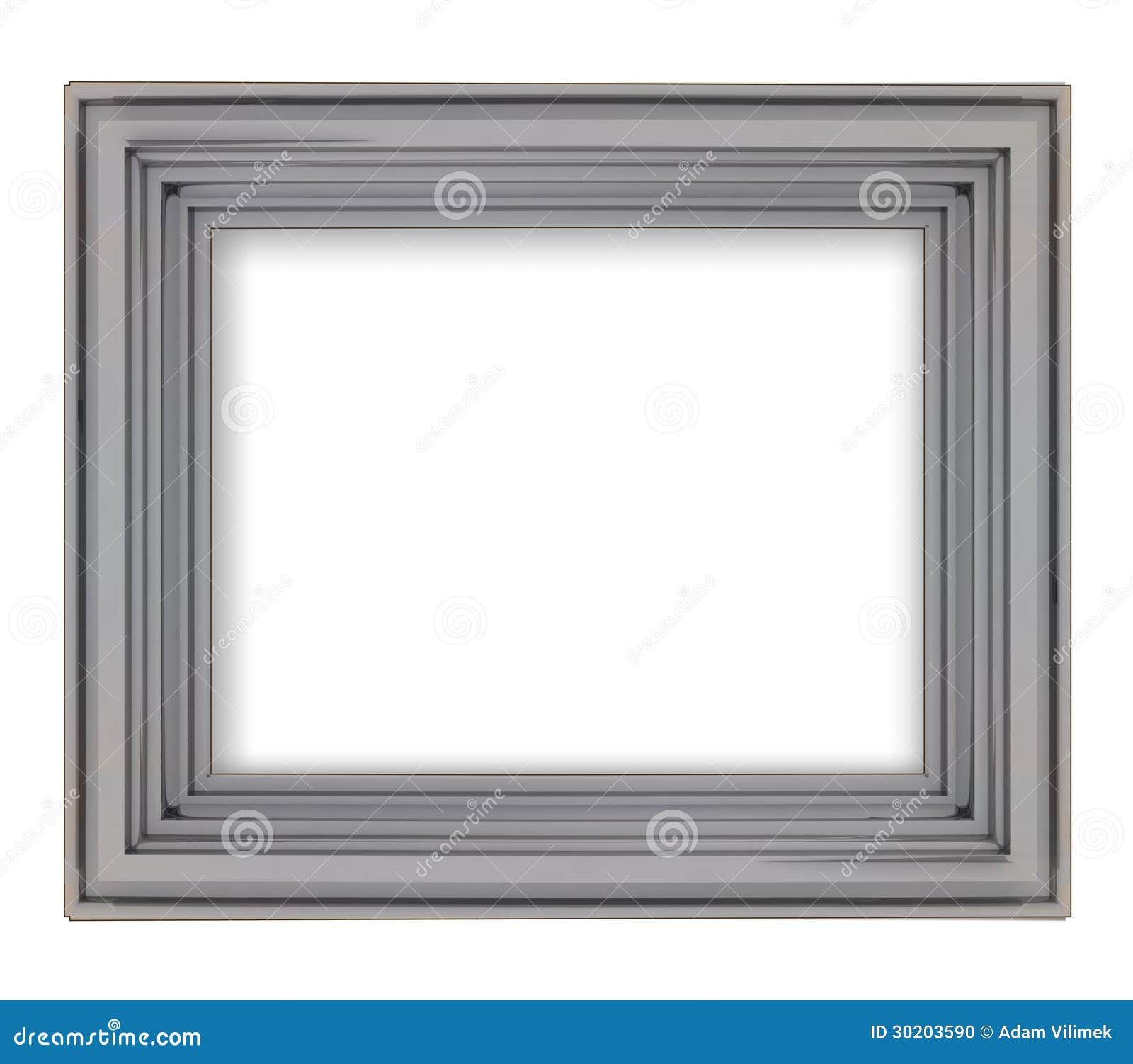 Blank Metallic Grey Decorative Rectangular Frame Stock Illustration ...