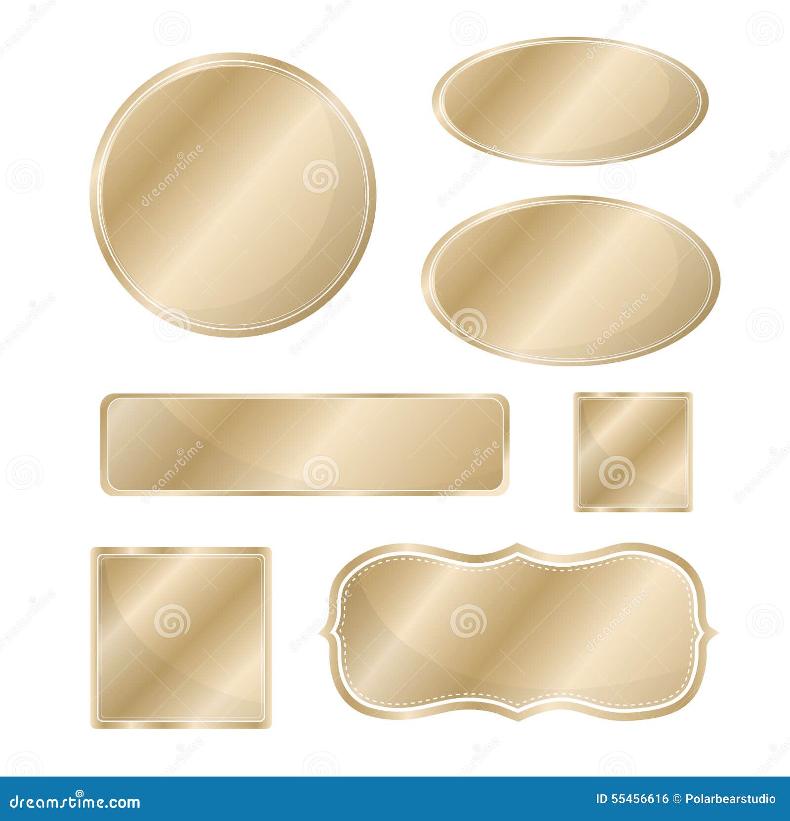 Blank Metallic Icon Set Bronze Vector Illustration | CartoonDealer.com ...