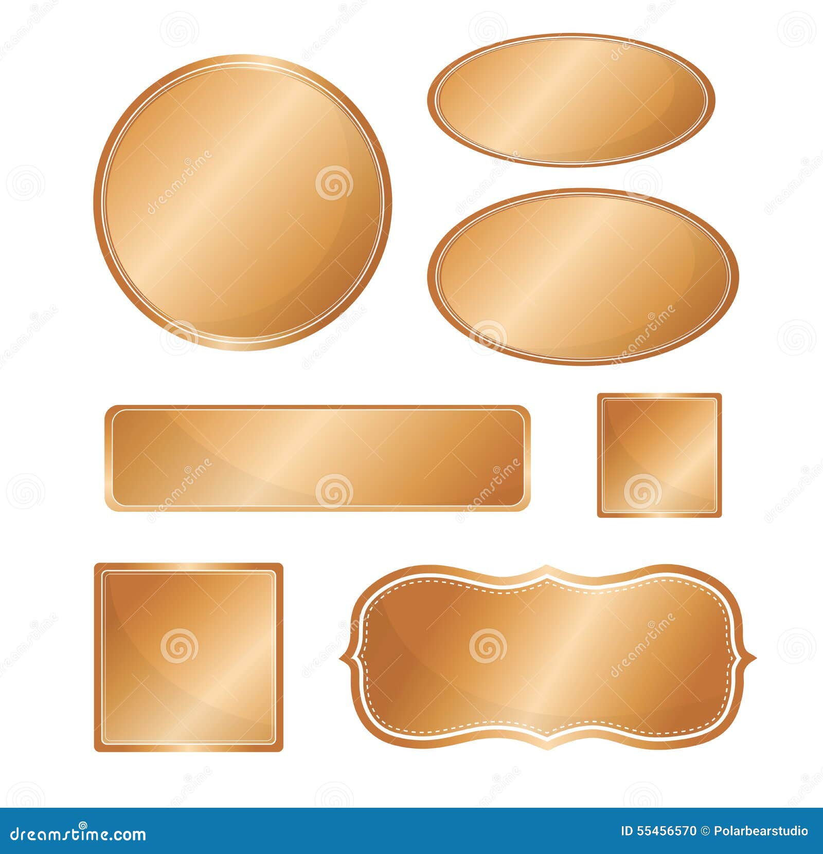 Blank Metallic Icon Set Copper Stock Vector - Illustration of hairline ...