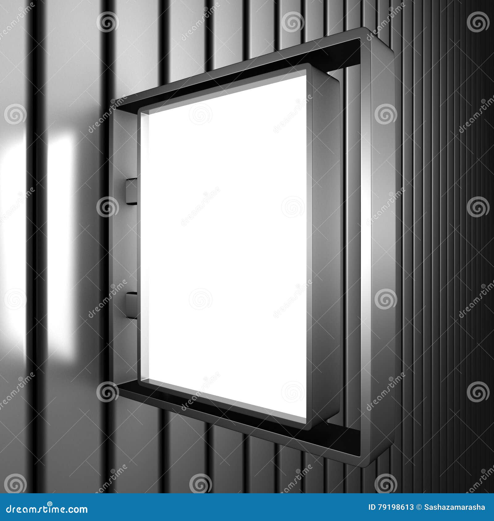 Blank Metallic Info Banner Screen on Wall Stock Illustration ...