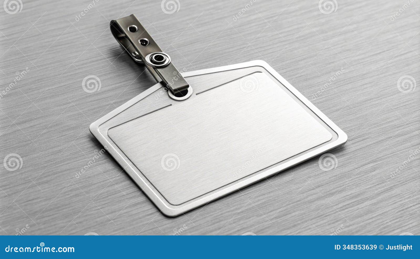 Blank Metallic Name Tag on Brushed Metal Surface is Ready for ...