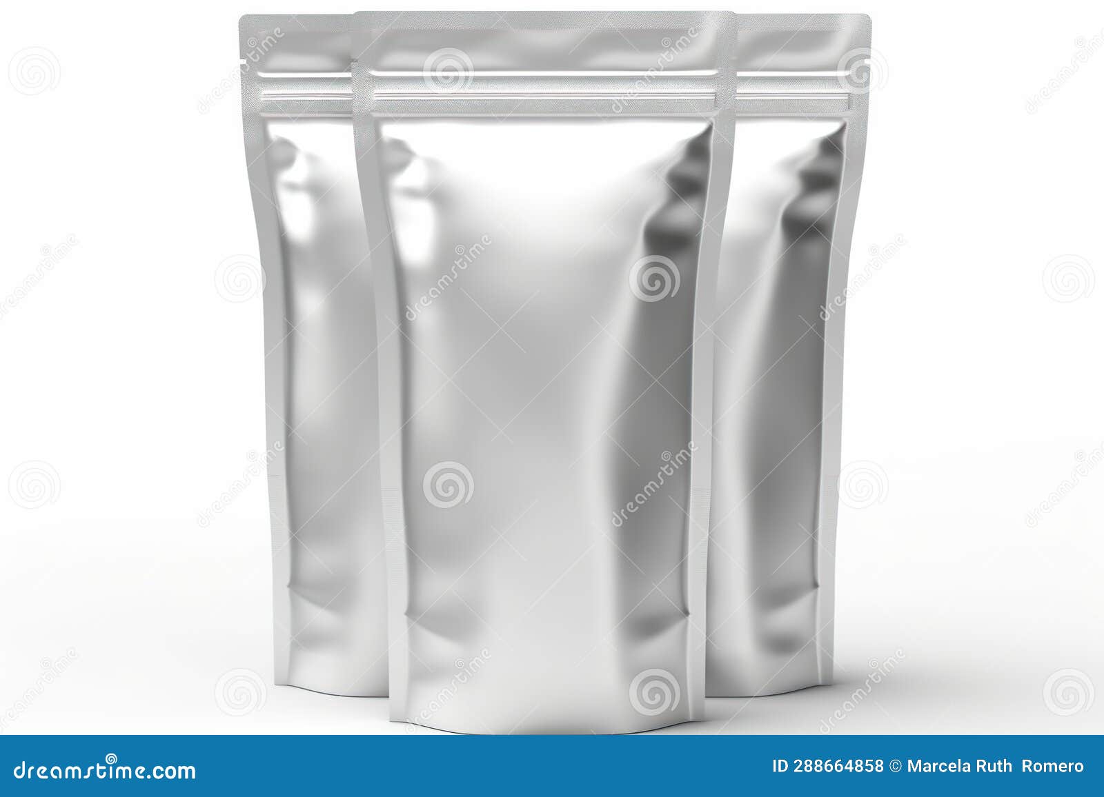 Blank Metallic Silver Packaging, Mock Up Style. AI Generated Stock ...