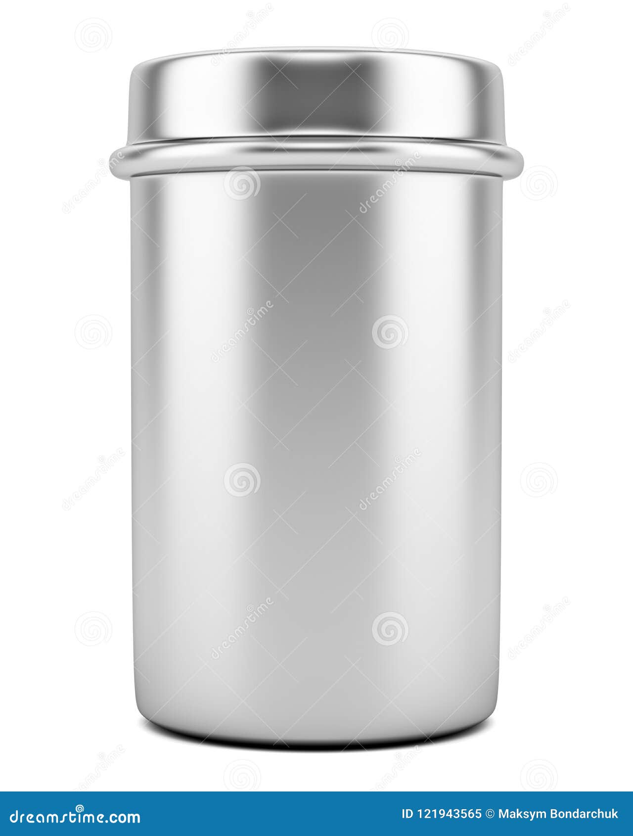 Blank Metallic Tin Isolated on White Stock Illustration - Illustration ...