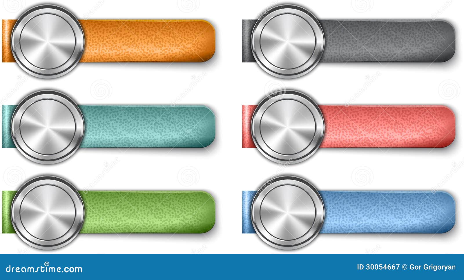 Blank Metallic Web Elements with Color Leather Straps Stock Vector ...