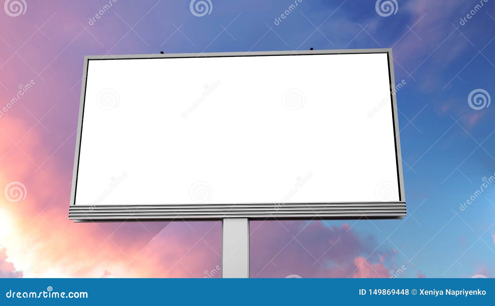 Blank 3x5 Meters Billboard in the City 3d Rendering Stock Illustration ...