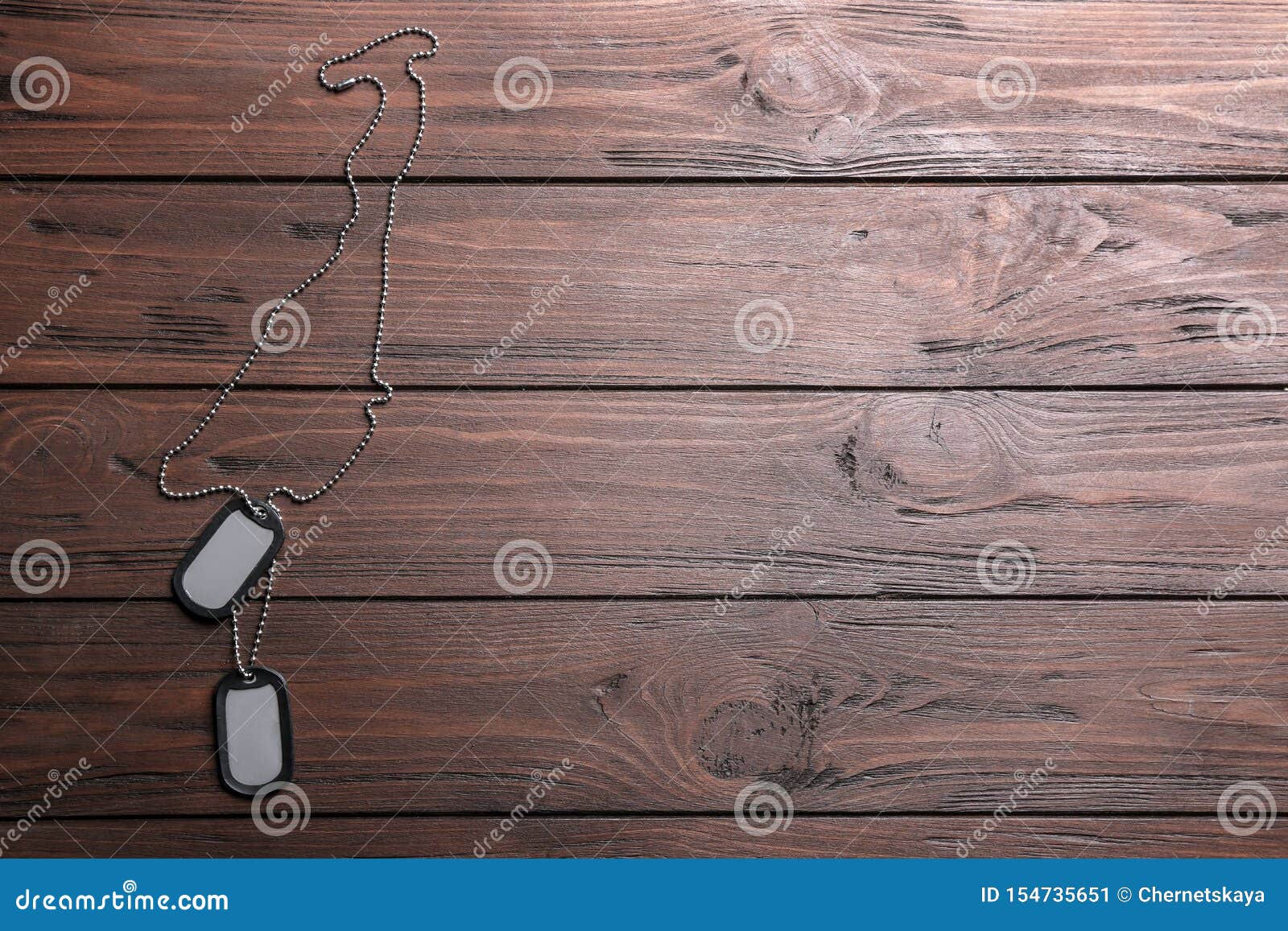 Blank Military ID Tags on Wooden Background, Top View Stock Image ...