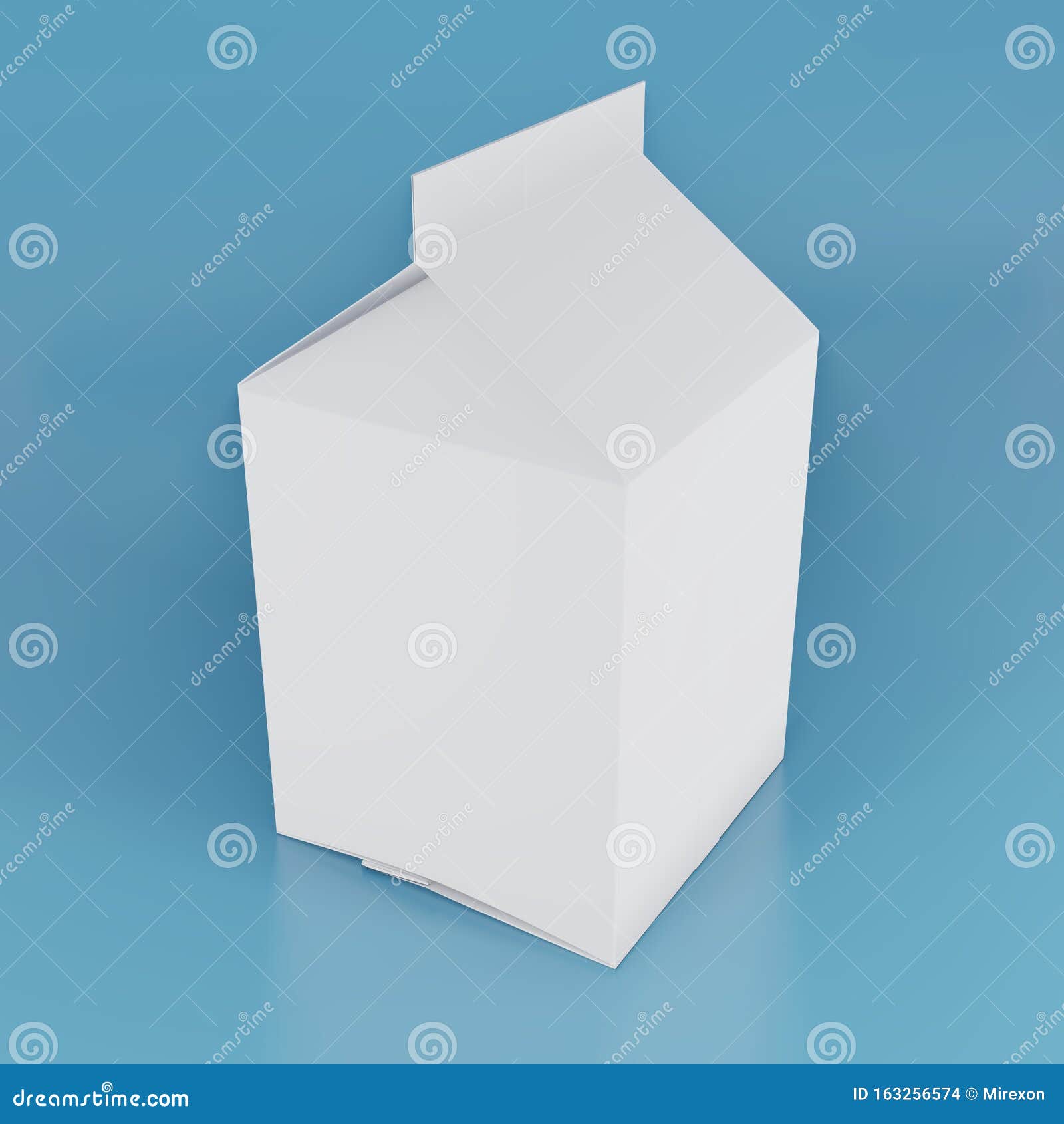 Blank Milk Box. Retail Package Mockup Stock Illustration - Illustration ...