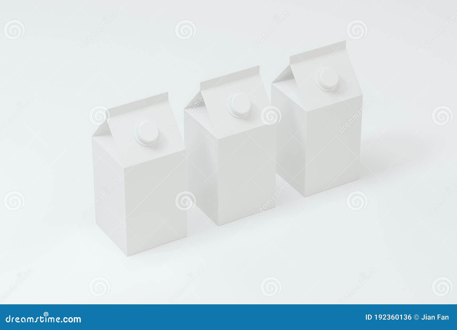 Blank Milk Box with White Background, 3d Rendering Stock Illustration ...