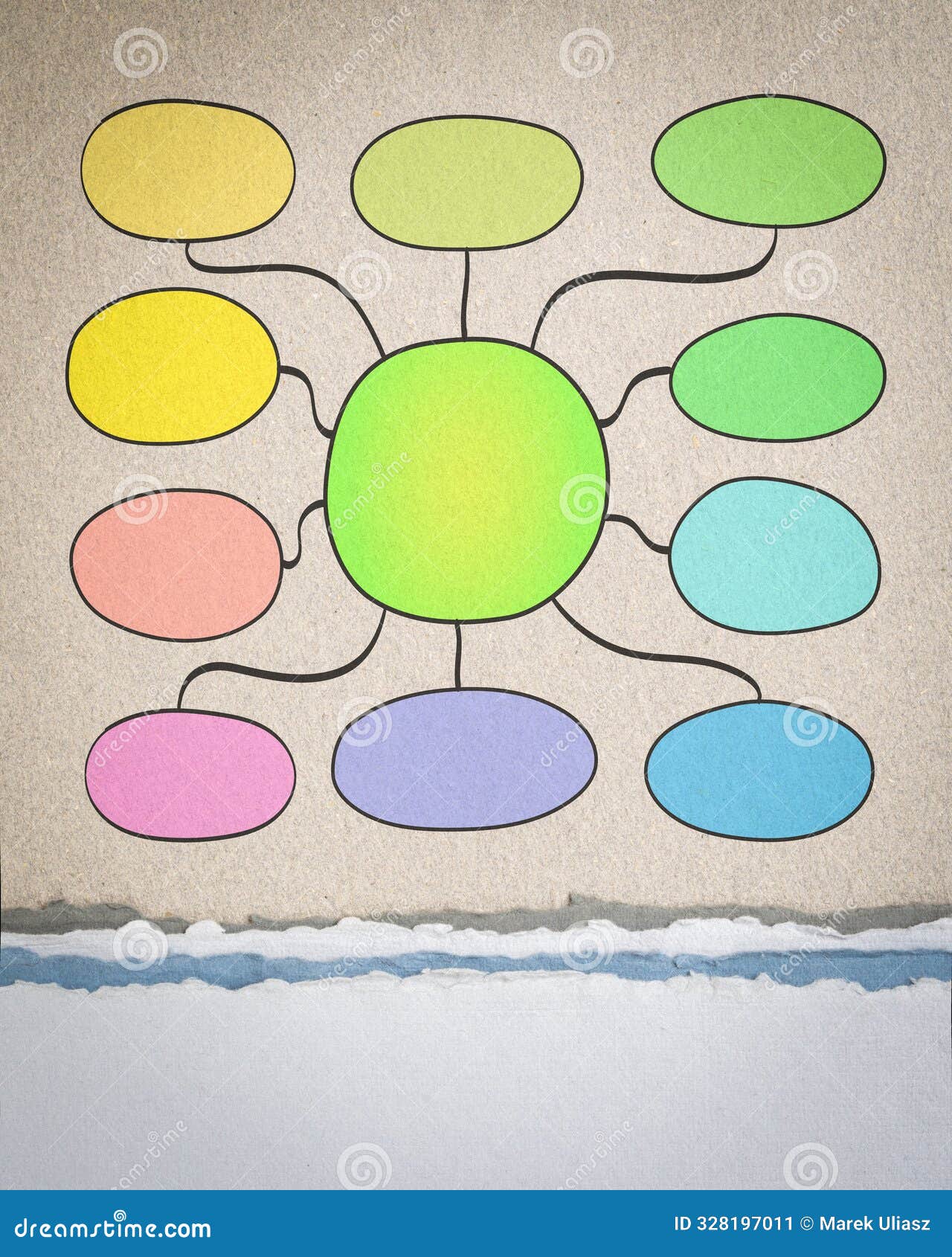 Mind Map Sketch on Textured Art Paper, Infographics Template Stock ...