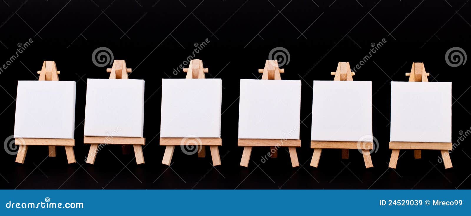 Blank Mini Signs in a Row on Black Stock Image - Image of white ...