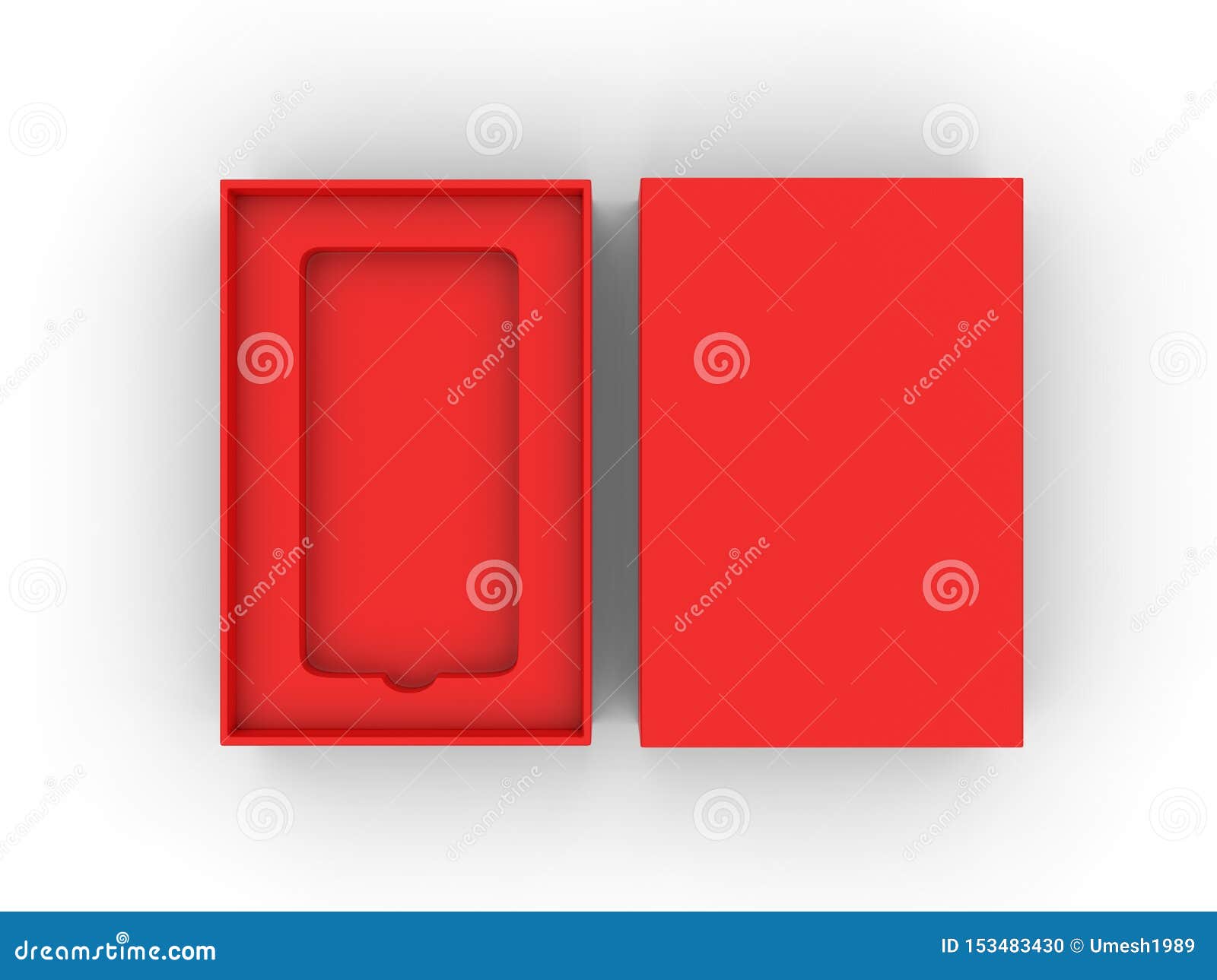 Blank Mobile Box Packaging for Branding and Mock Up. 3d Render ...