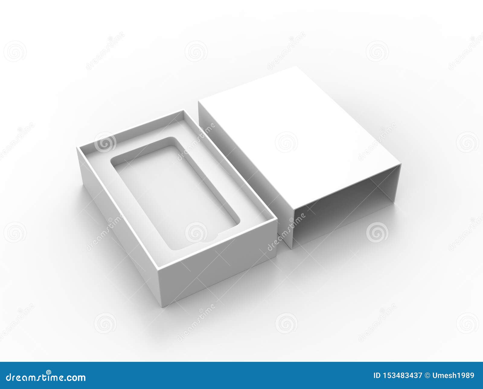 Blank Mobile Box Packaging for Branding and Mock Up. 3d Render ...