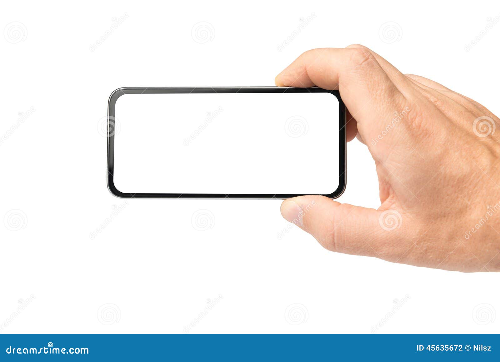 Blank mobile phone in hand stock photo. Image of phone - 45635672
