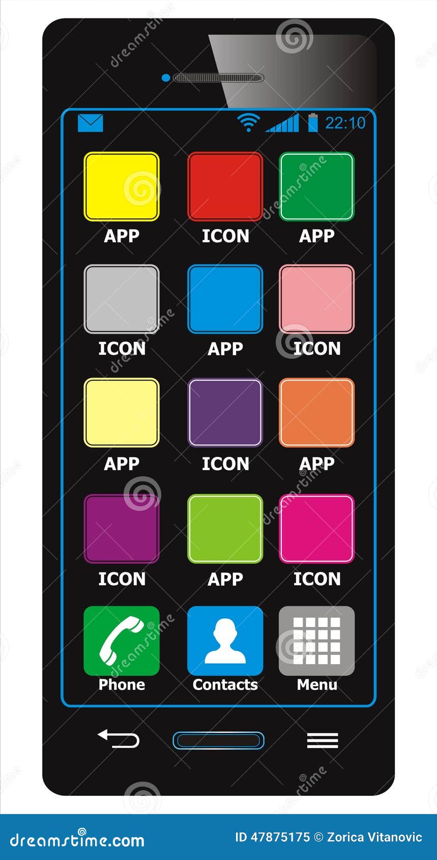 Blank mobile phone stock illustration. Illustration of smart - 47875175