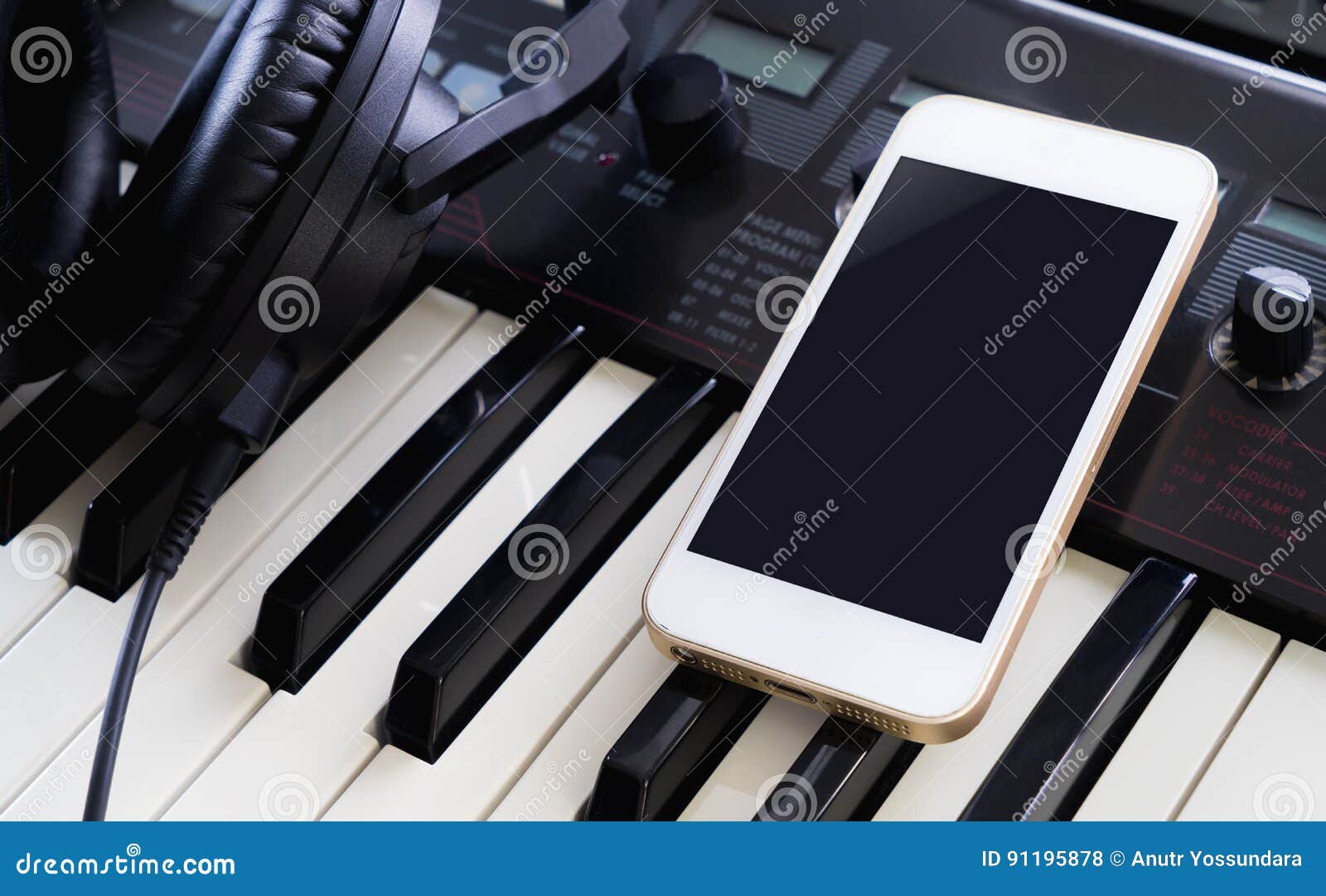 Blank Mobile Phone for Music Studio Application Stock Photo - Image of ...