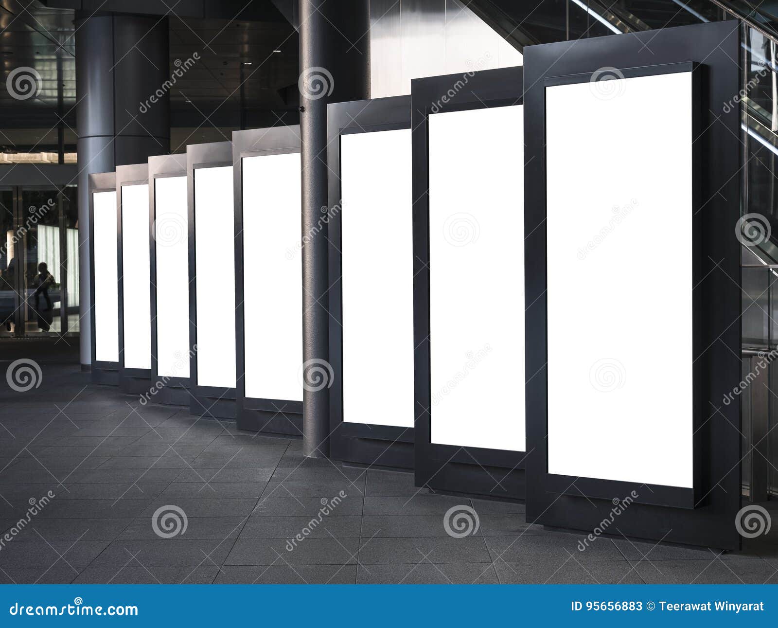 Blank Mock Up Light Box Set Template Vertical Sign Stand Display Stock ...