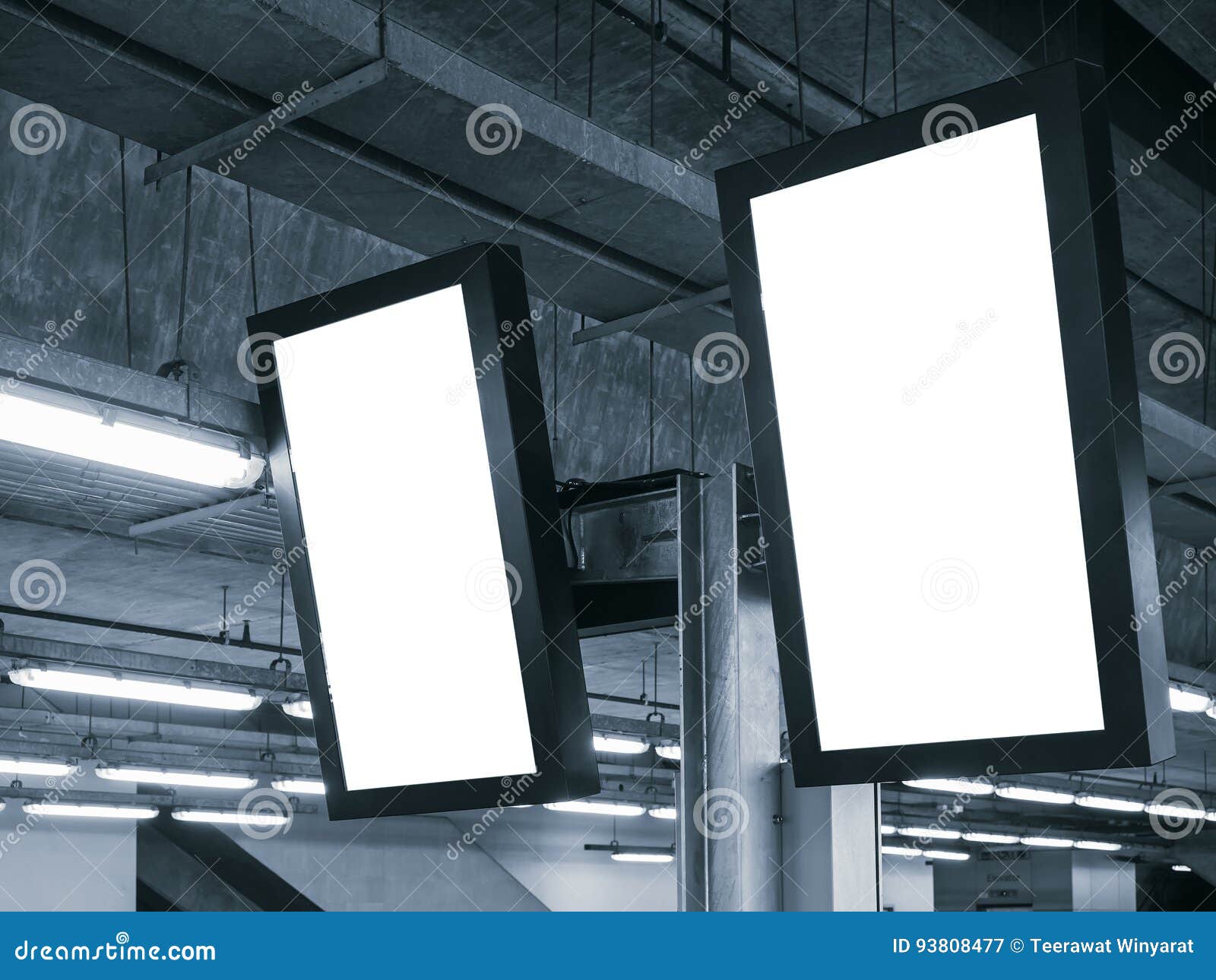 Blank Mock Up Light Box Template Vertical Sign Media Display Stock ...