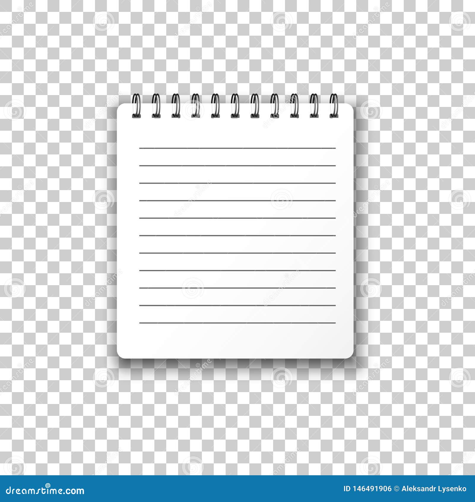 Blank Mock Up Notepad Icon in Transparent Style. Notebook with Lined ...