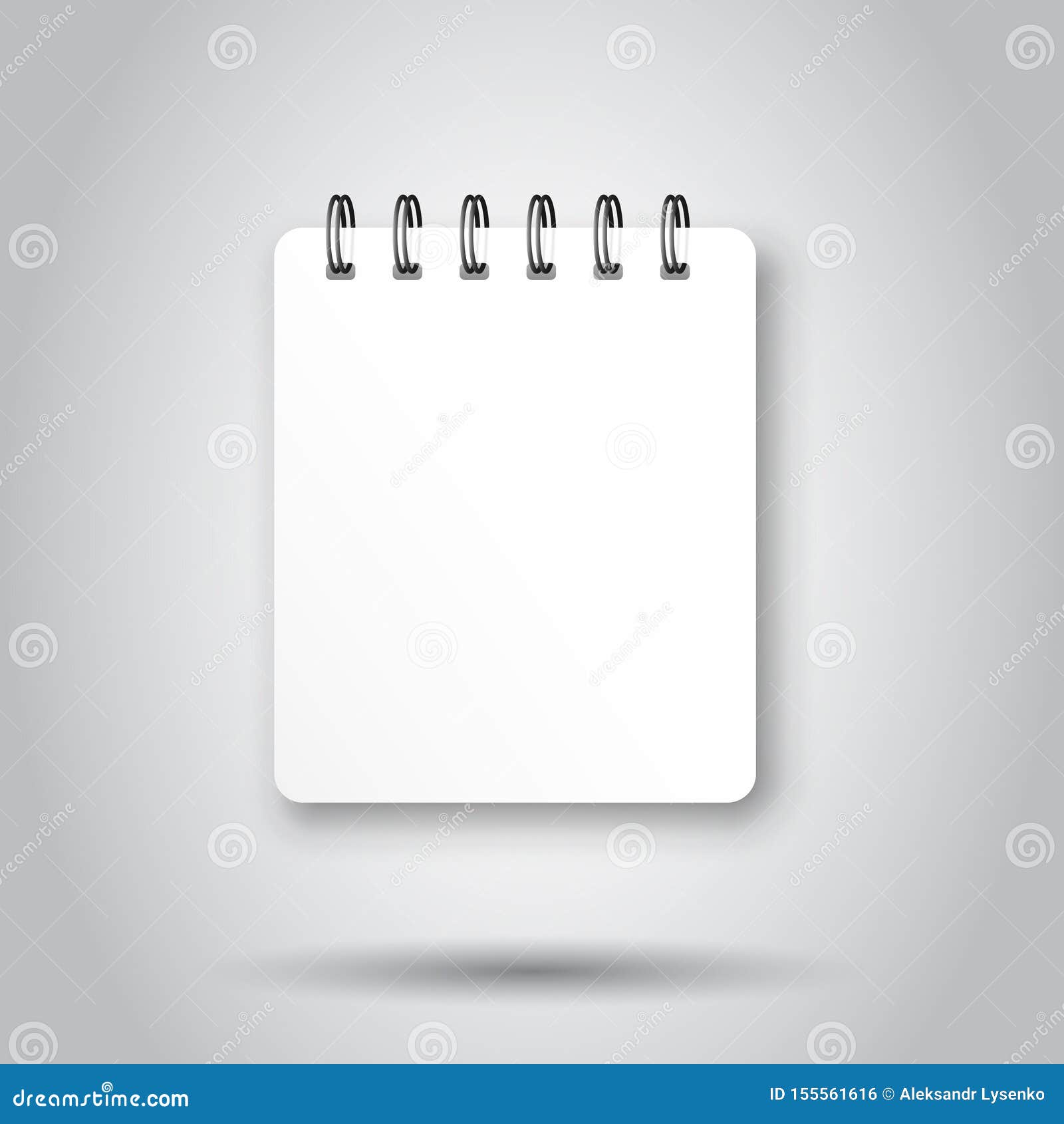 Blank Mock Up Notepad Icon In Transparent Style. Spiral Notebook ...