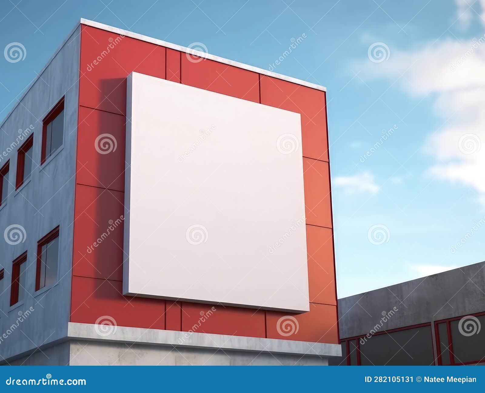 Blank Mock Up Sign on the Building, Advertising Board for Display ...