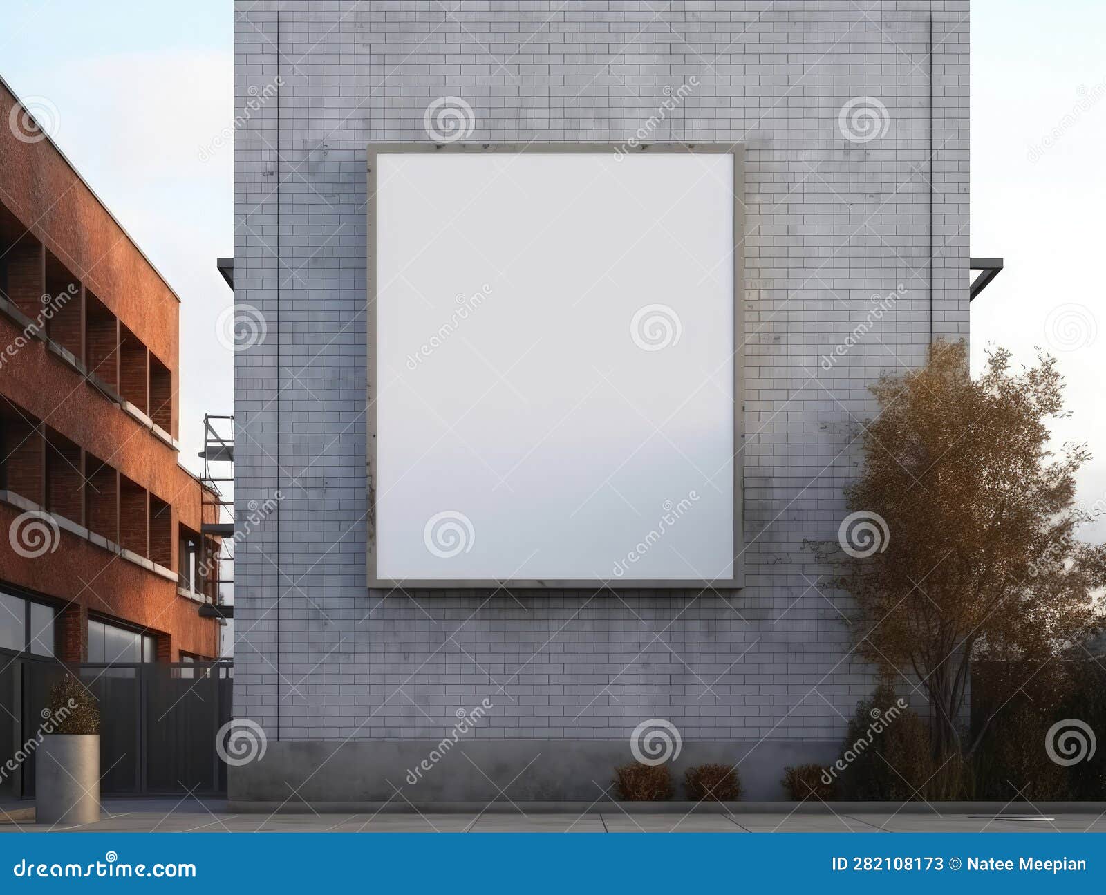 Blank Mock Up Sign on the Building, Advertising Board for Display ...