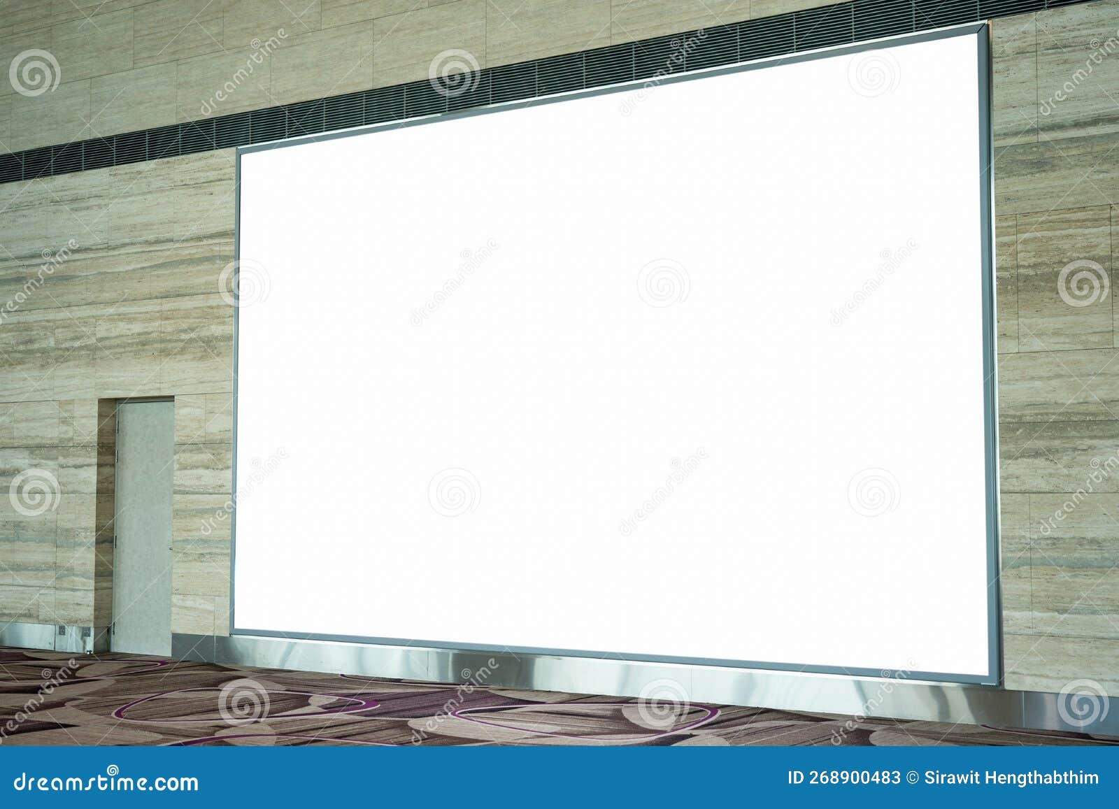 Blank Mock Up White Screen in the Airport Stock Image - Image of empty ...
