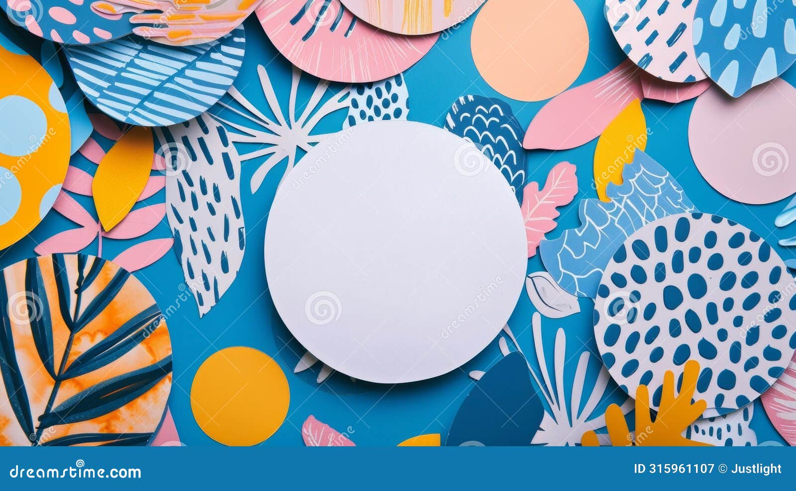 Blank Mockup of Abstract Patterned Stickers. Stock Image - Image of ...