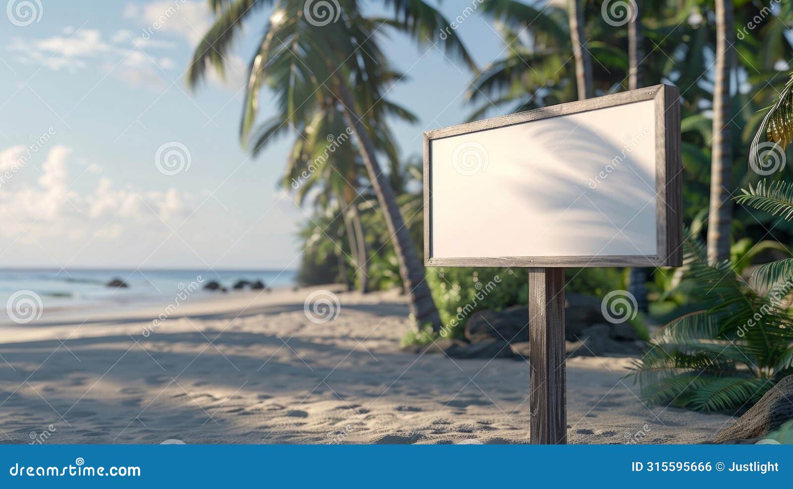 Blank Mockup of a Beachy Harbor Master Sign Featuring Palm Trees and ...