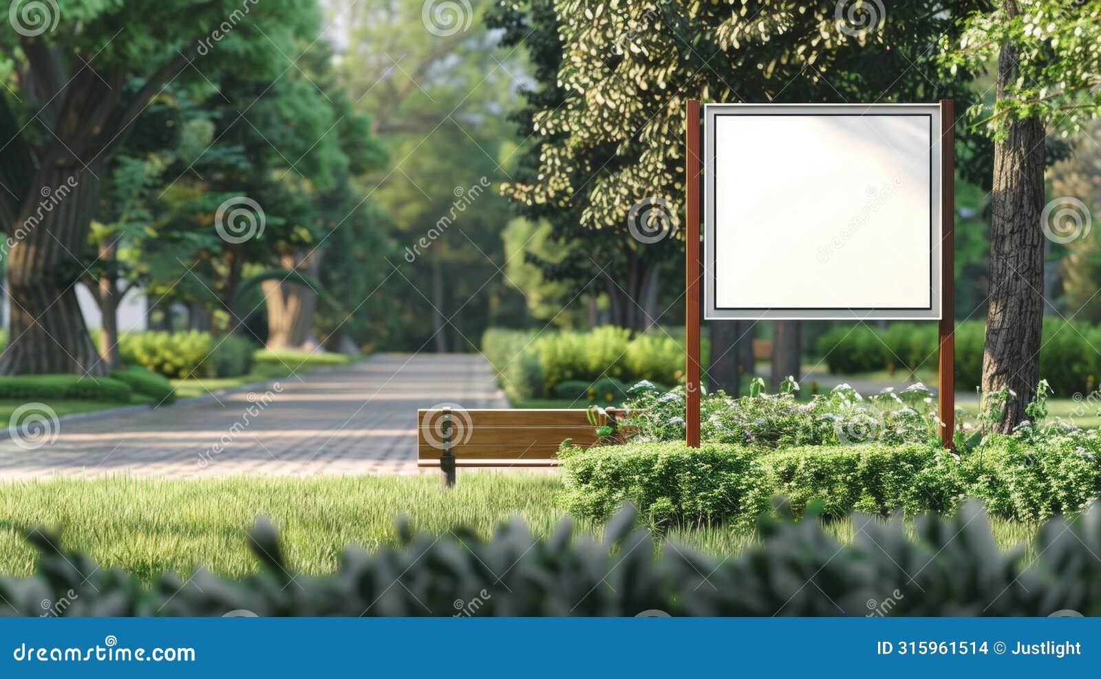 Blank Mockup of a Clear and Concise Wayfinding Sign for a Park ...