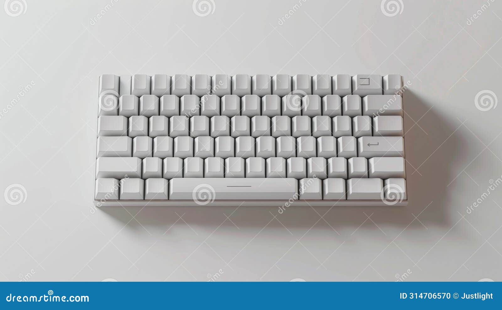 Blank Mockup of a Compact Keyboard Designed for Small Spaces Stock ...