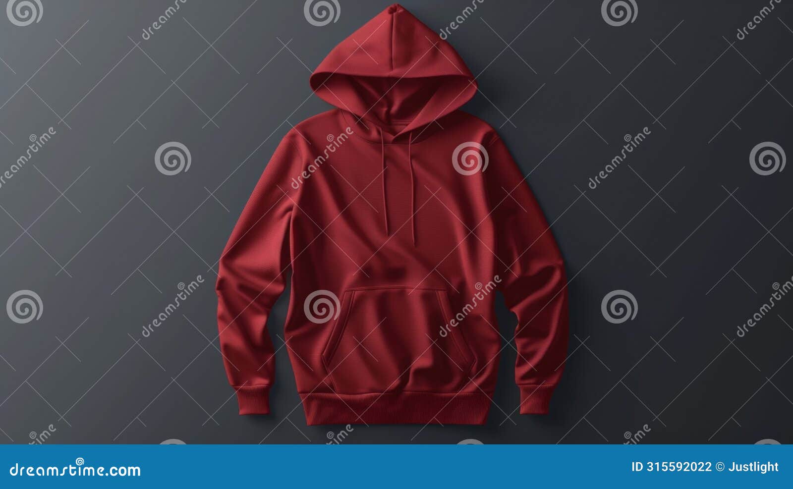 Blank Mockup of a Dark Red Pullover Hoodie with a Front Graphic and ...