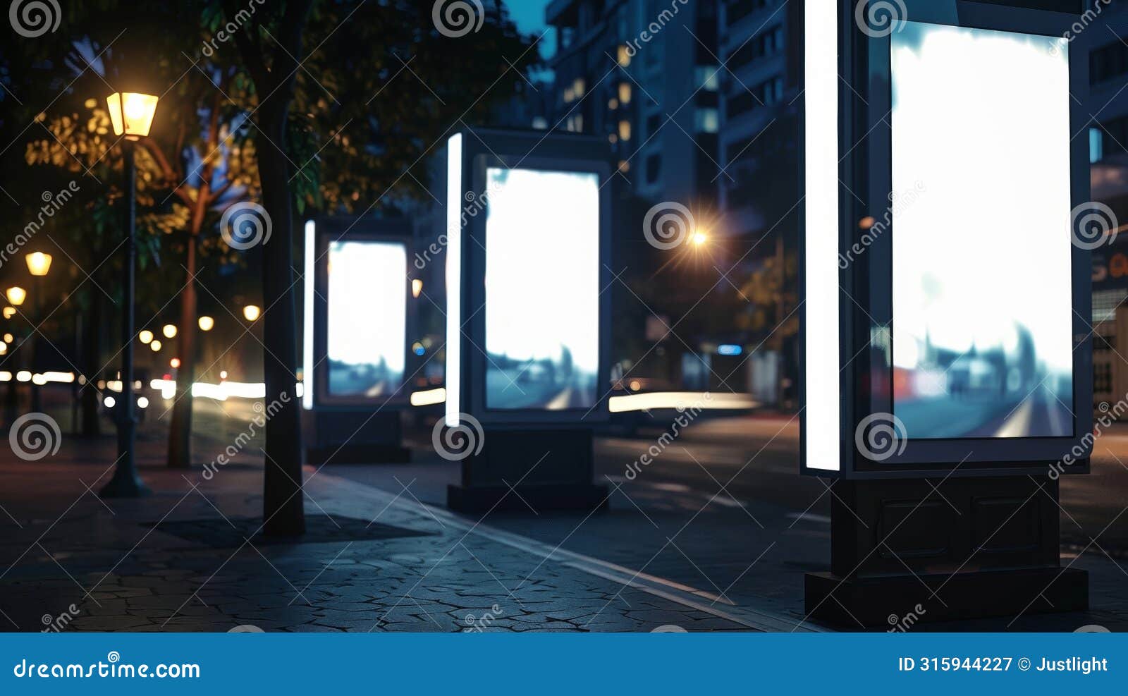 Blank Mockup of Directional Signs with Interactive Touch Screens for ...