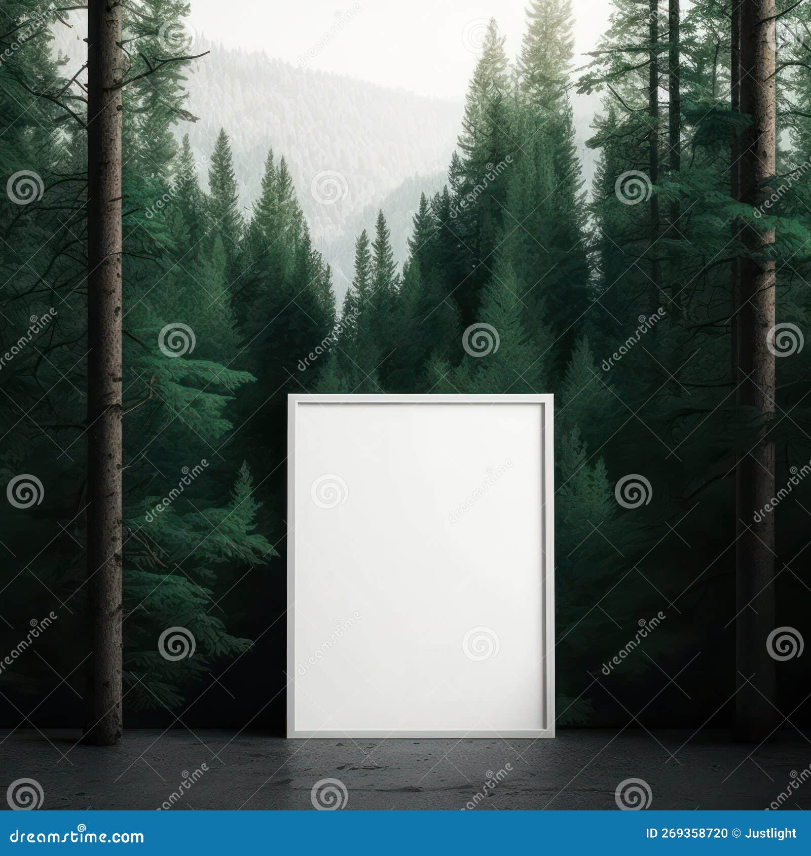 Blank Mockup of Poster Billboard on Forest and Trees AI Generation ...