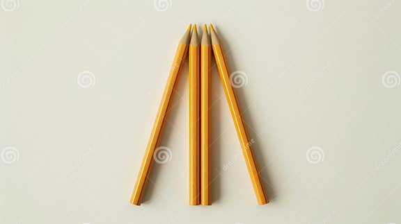 Blank Mockup of a Set of Pencils Arranged To Form a Triangle Creating a ...