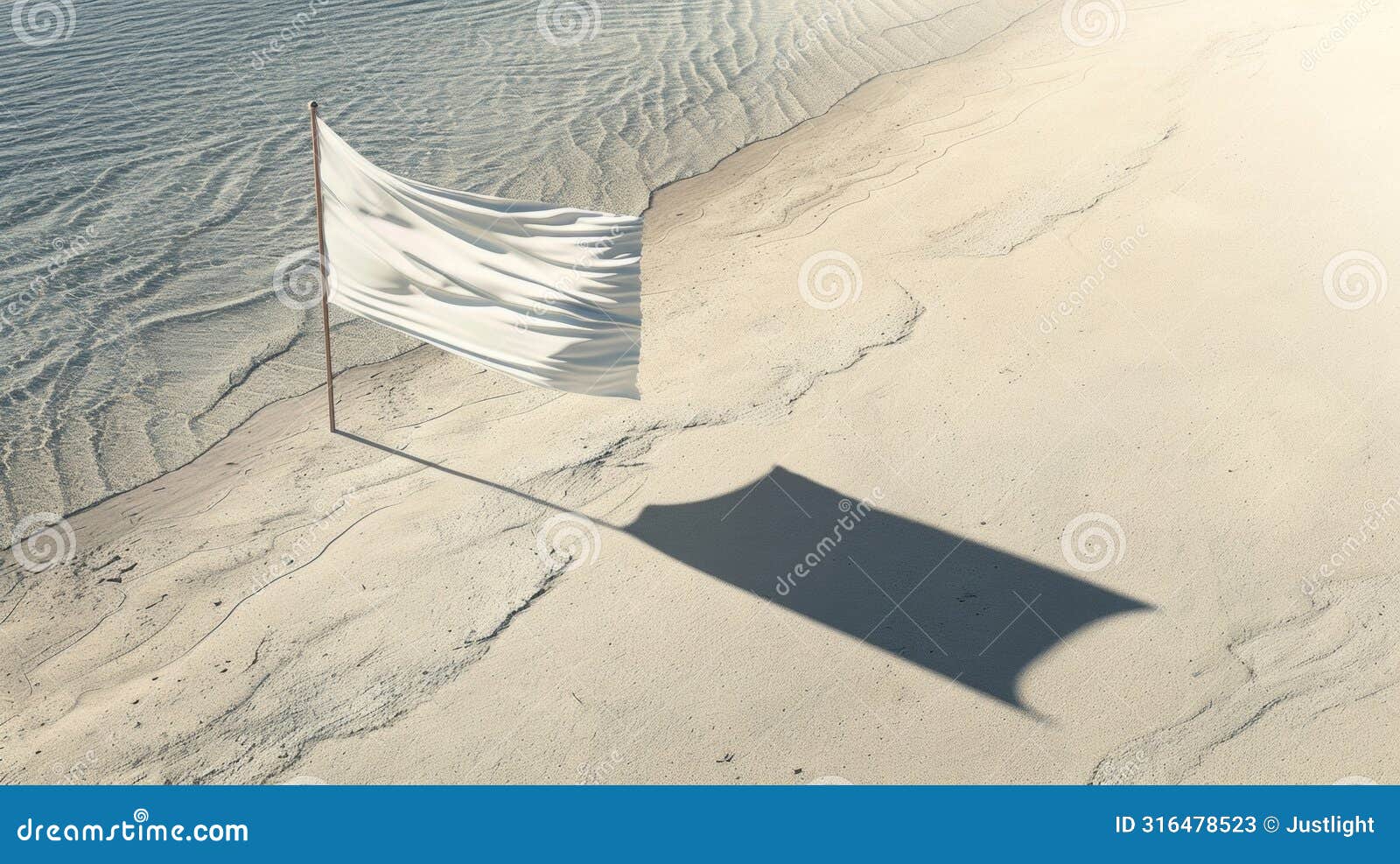Blank Mockup of a Single Large Blank Flag Suspended from a Pole and ...