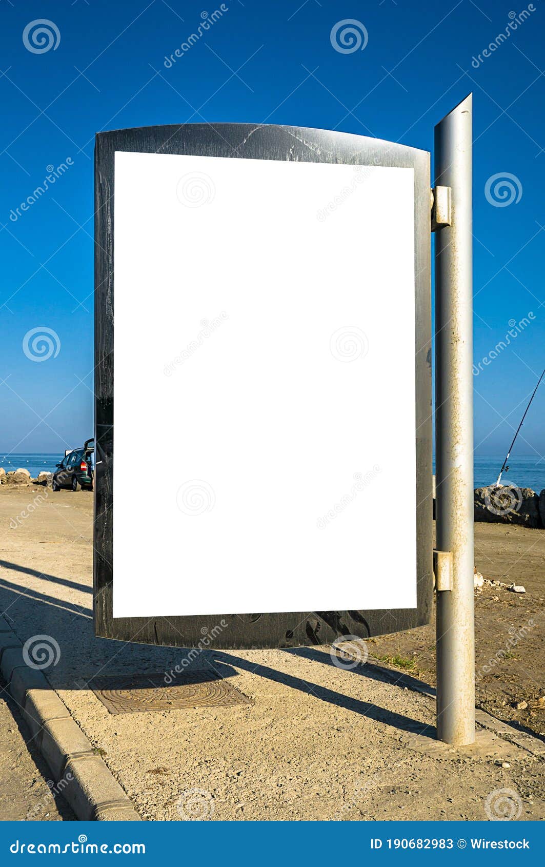 Blank Modern Advertising Panel on the Roadside Stock Image - Image of ...