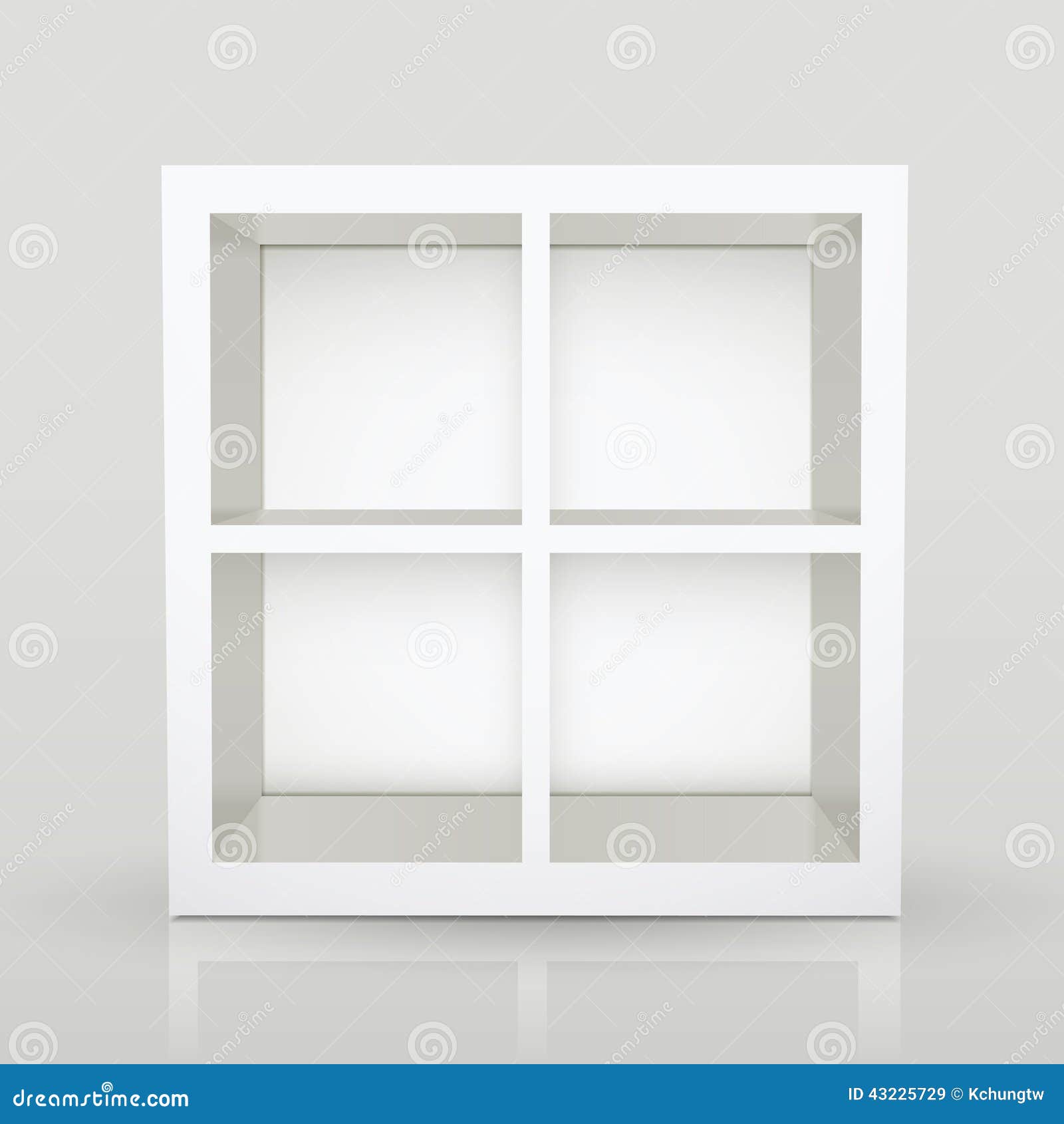 Blank modern bookcase stock vector. Illustration of shelving - 43225729