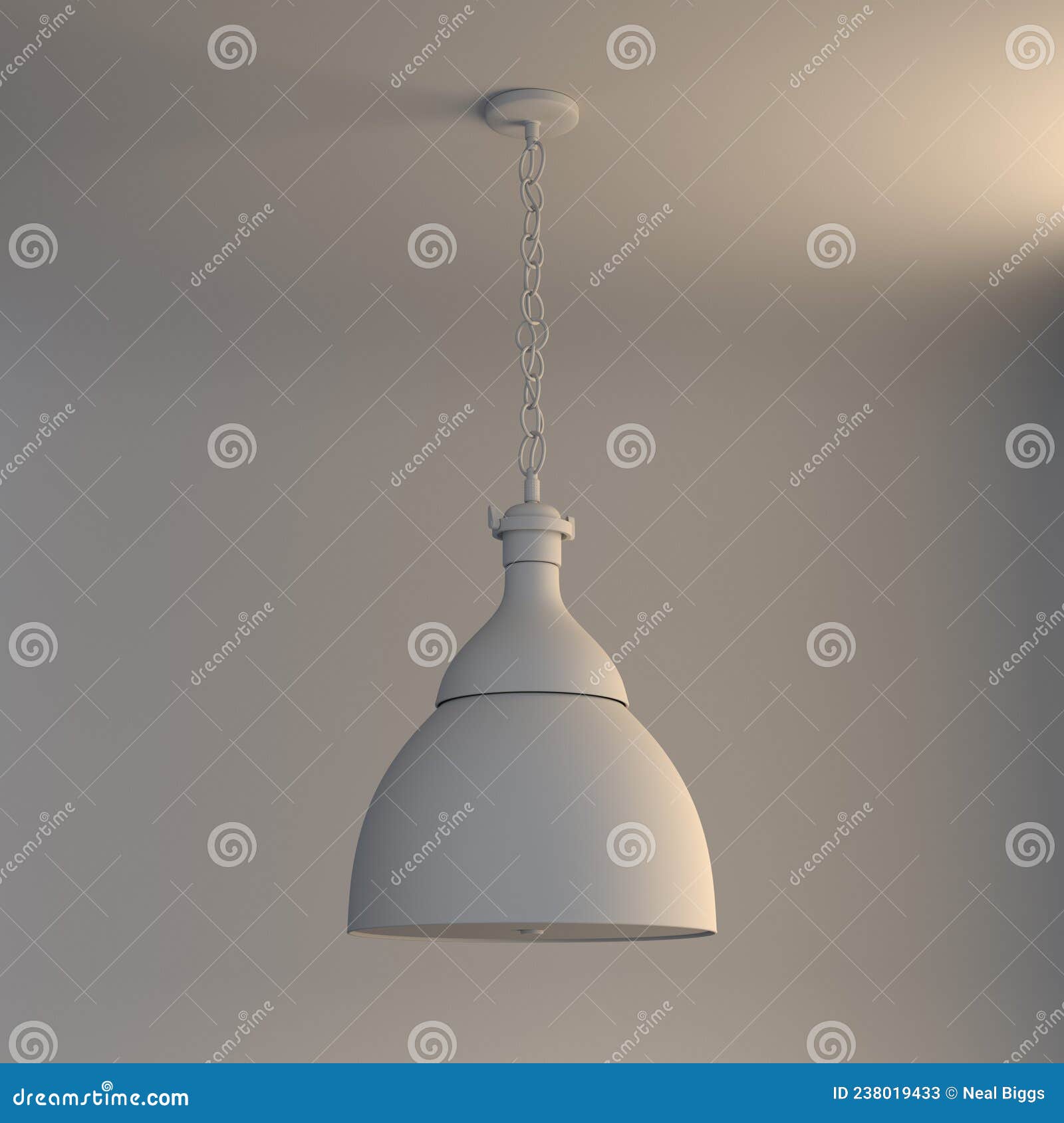 3d Rendering Clay Model Hanging Pendant Light on Neutral Background ...