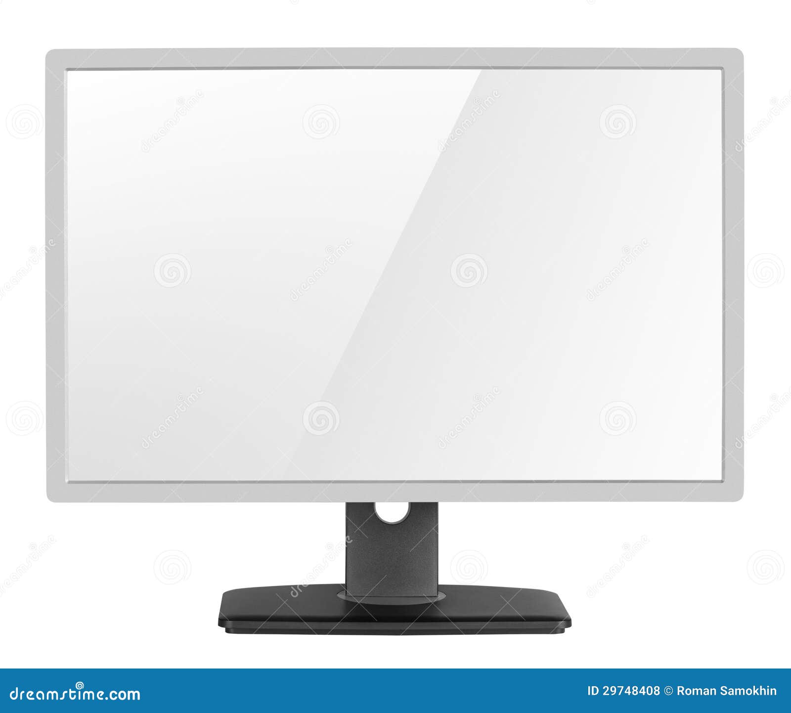 Blank Modern Computer Display on White Stock Photo - Image of clipping ...