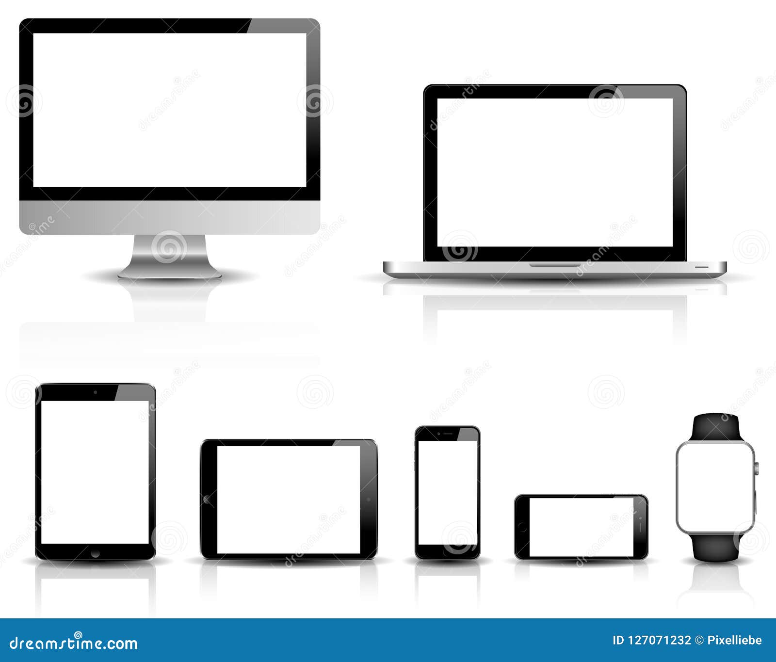 Blank Modern Digital Devices Vector Isolated Stock Vector ...