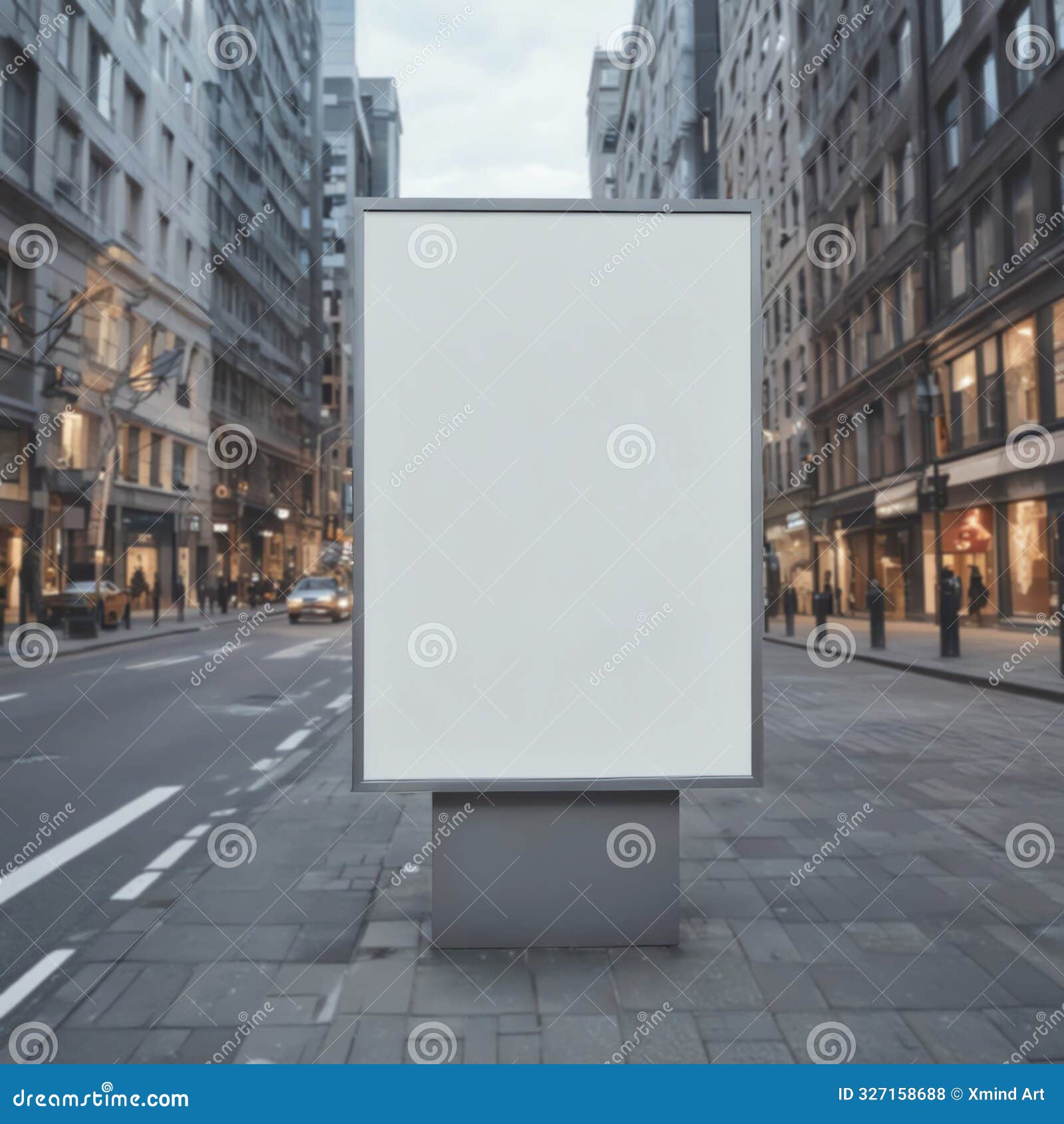 Blank Modern Sign Billboard Copy Space Mockup at City Stock ...