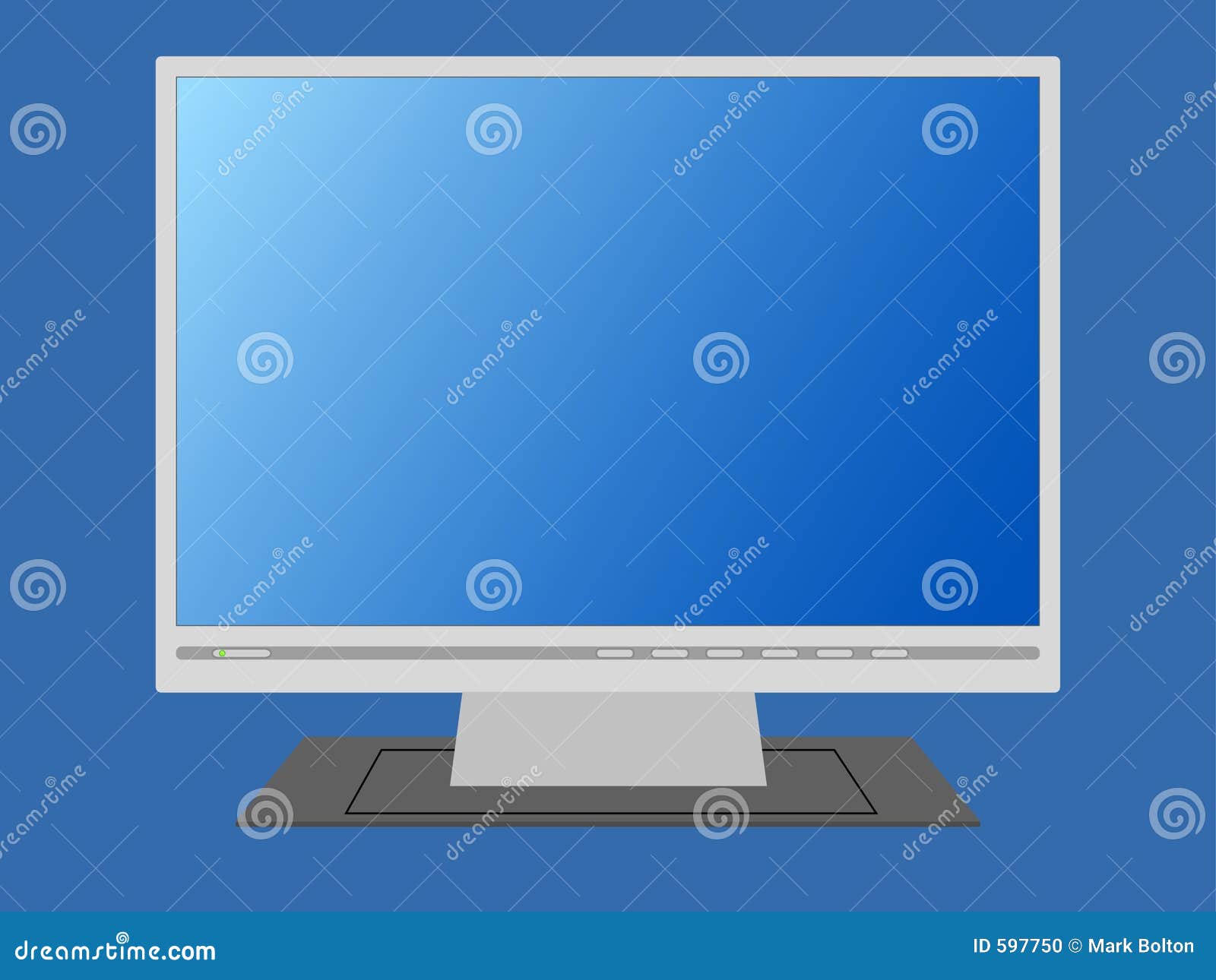 Blank monitor. stock illustration. Illustration of television - 597750