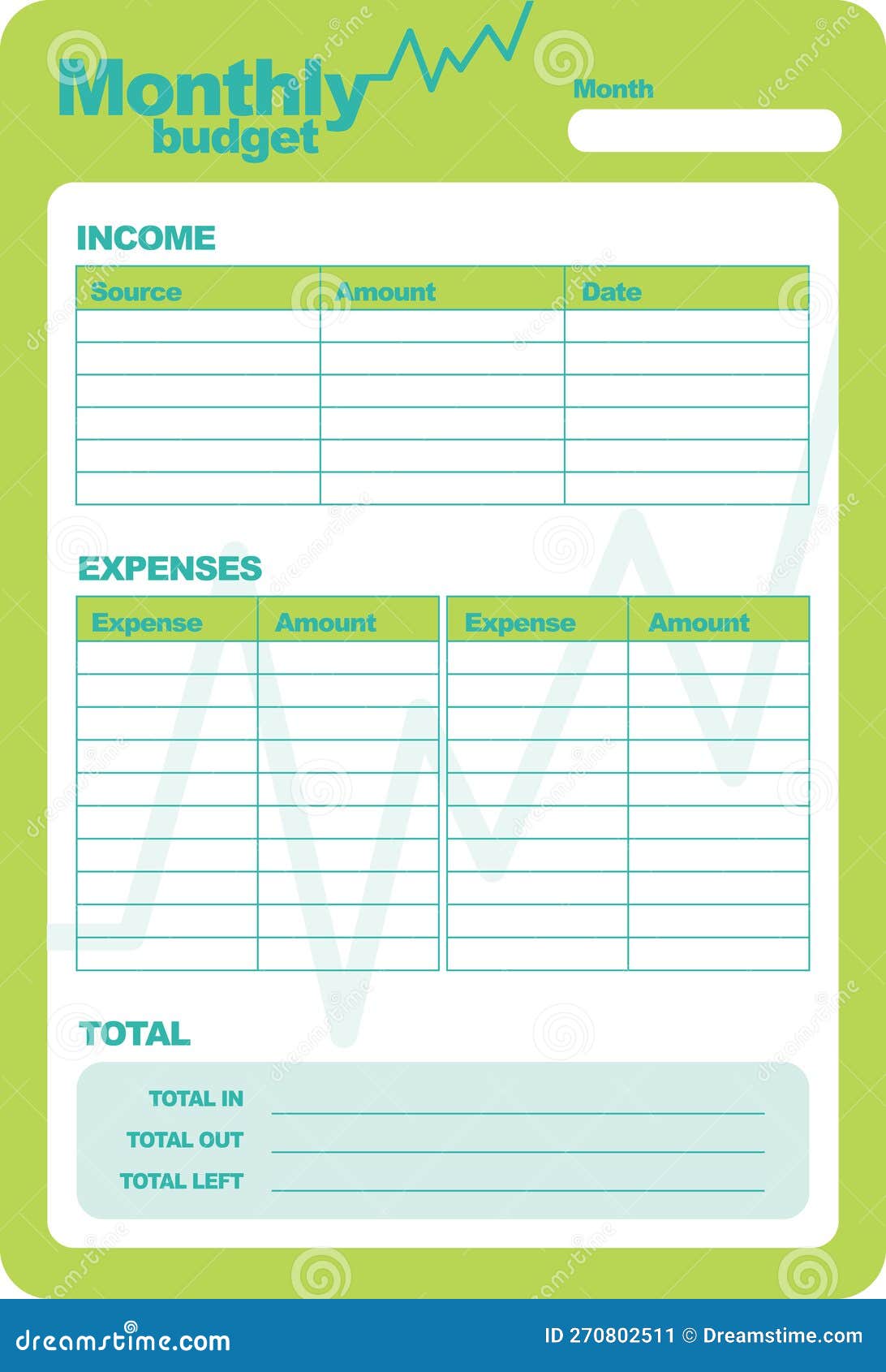 Monthly budget template stock vector. Illustration of home - 270802511