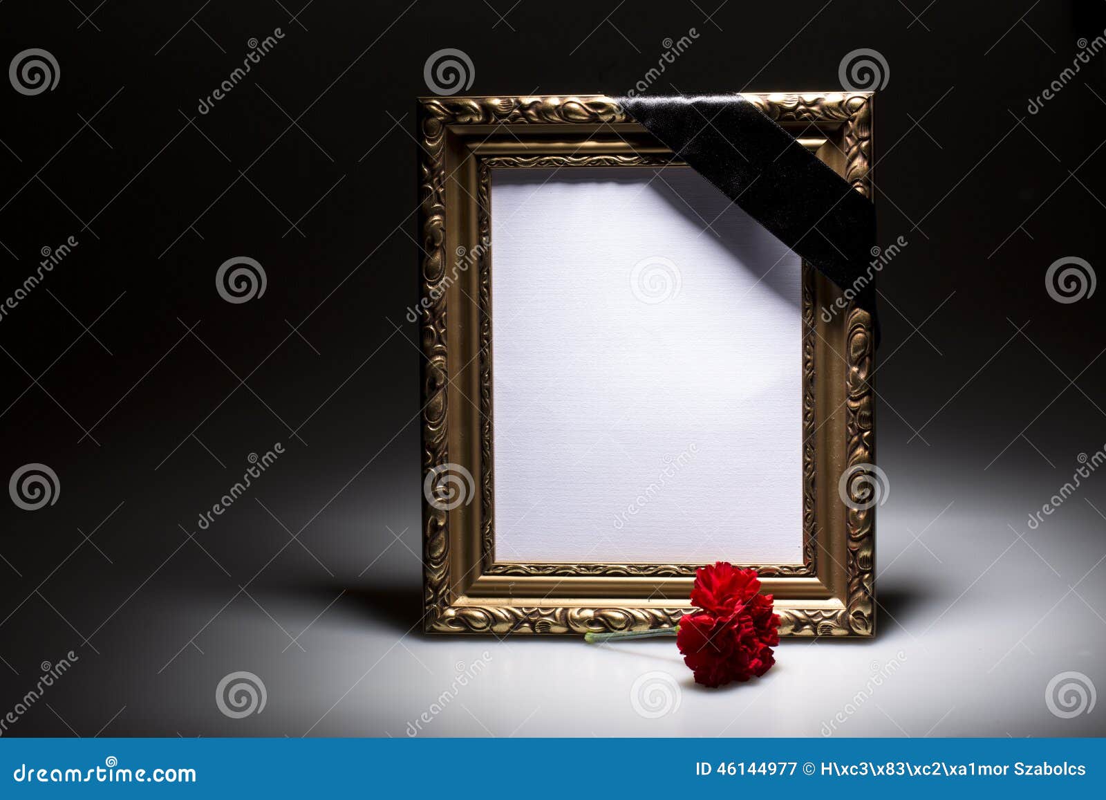 Blank Mourning Frame on the Dark Background Stock Image - Image of ache ...