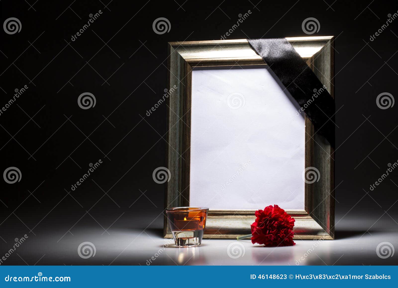 Blank Mourning Frame on the Dark Background Stock Image - Image of ...