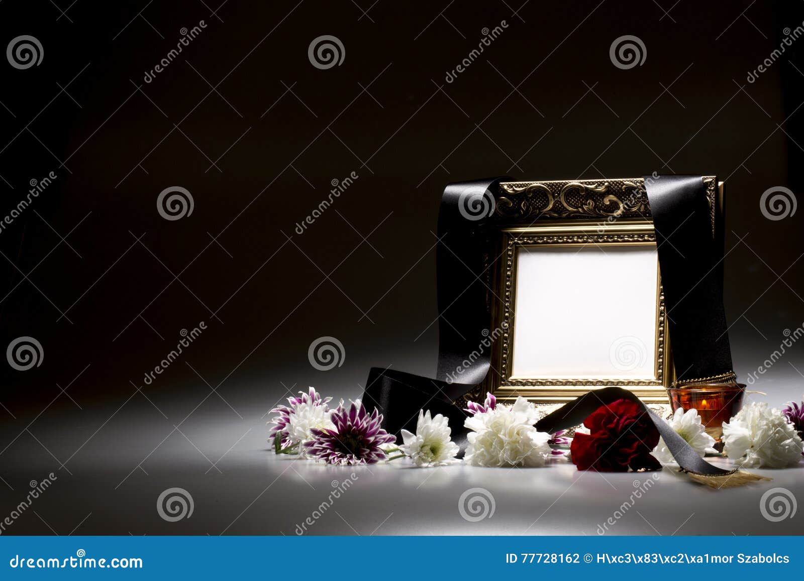 Blank Mourning Frame for Sympathy Card Stock Photo - Image of pain ...