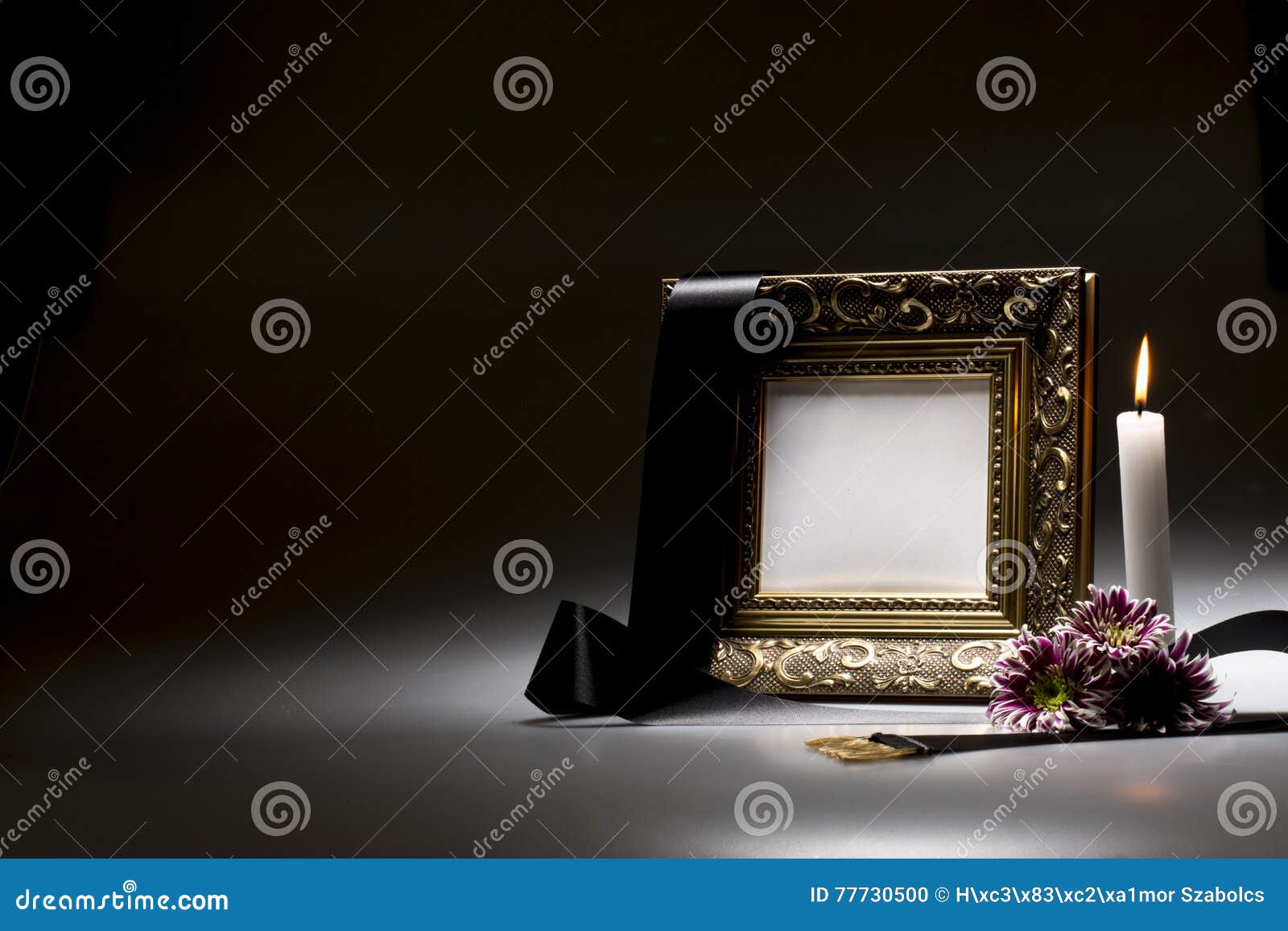 Blank Mourning Frame for Sympathy Card Stock Photo - Image of funeral ...