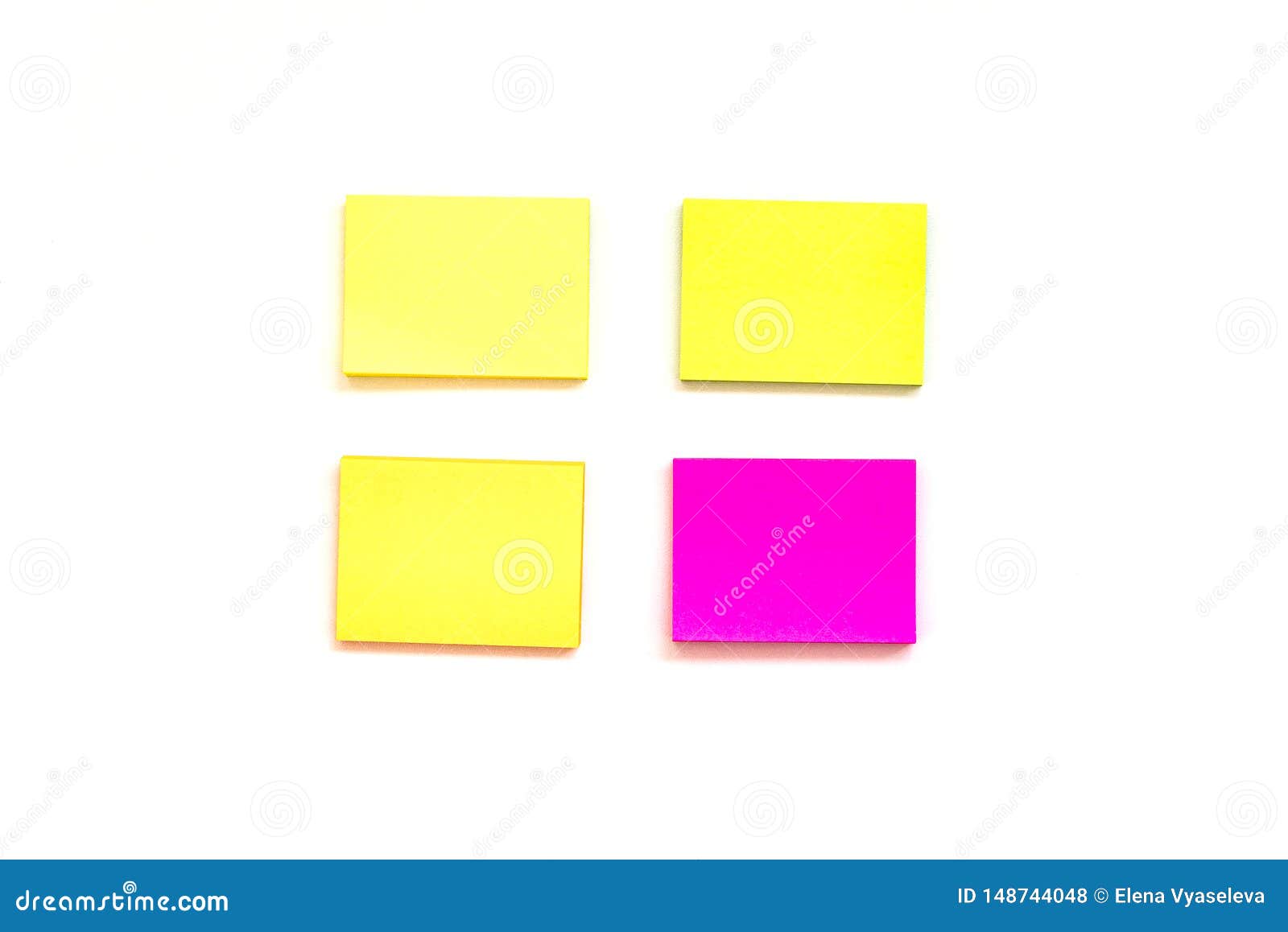 Blank Multi-colored Paper Blocks for Notes on White Background. View ...